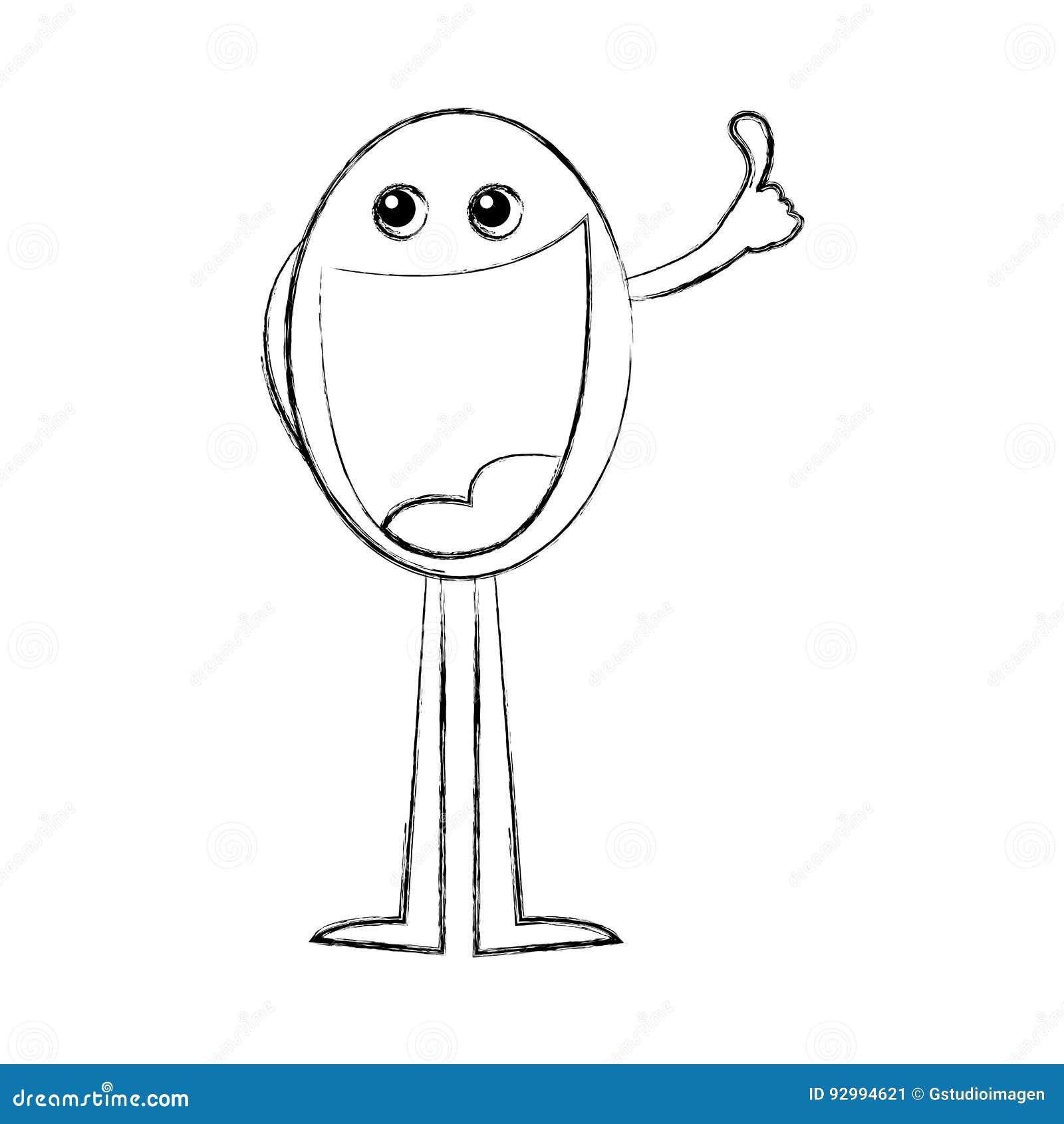 Happy Emogy Face Kawaii Character Stock Vector - Illustration of ...