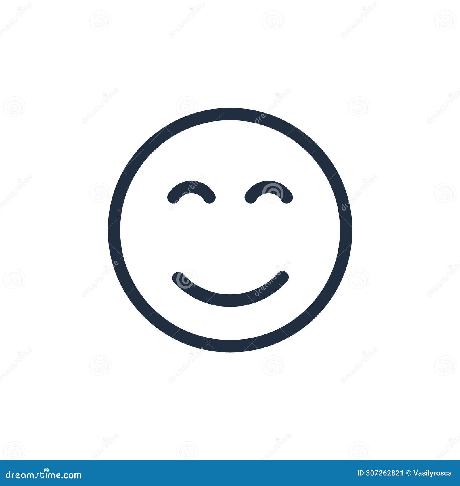 Happy Emoji Smiley Line Icon. Vector Happy Client Expression Outline ...