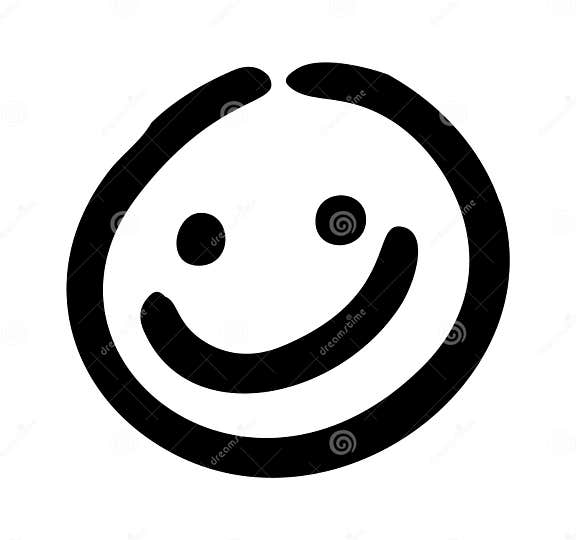 Happy Emoji Smiling Doodle Face Stock Illustration - Illustration of ...