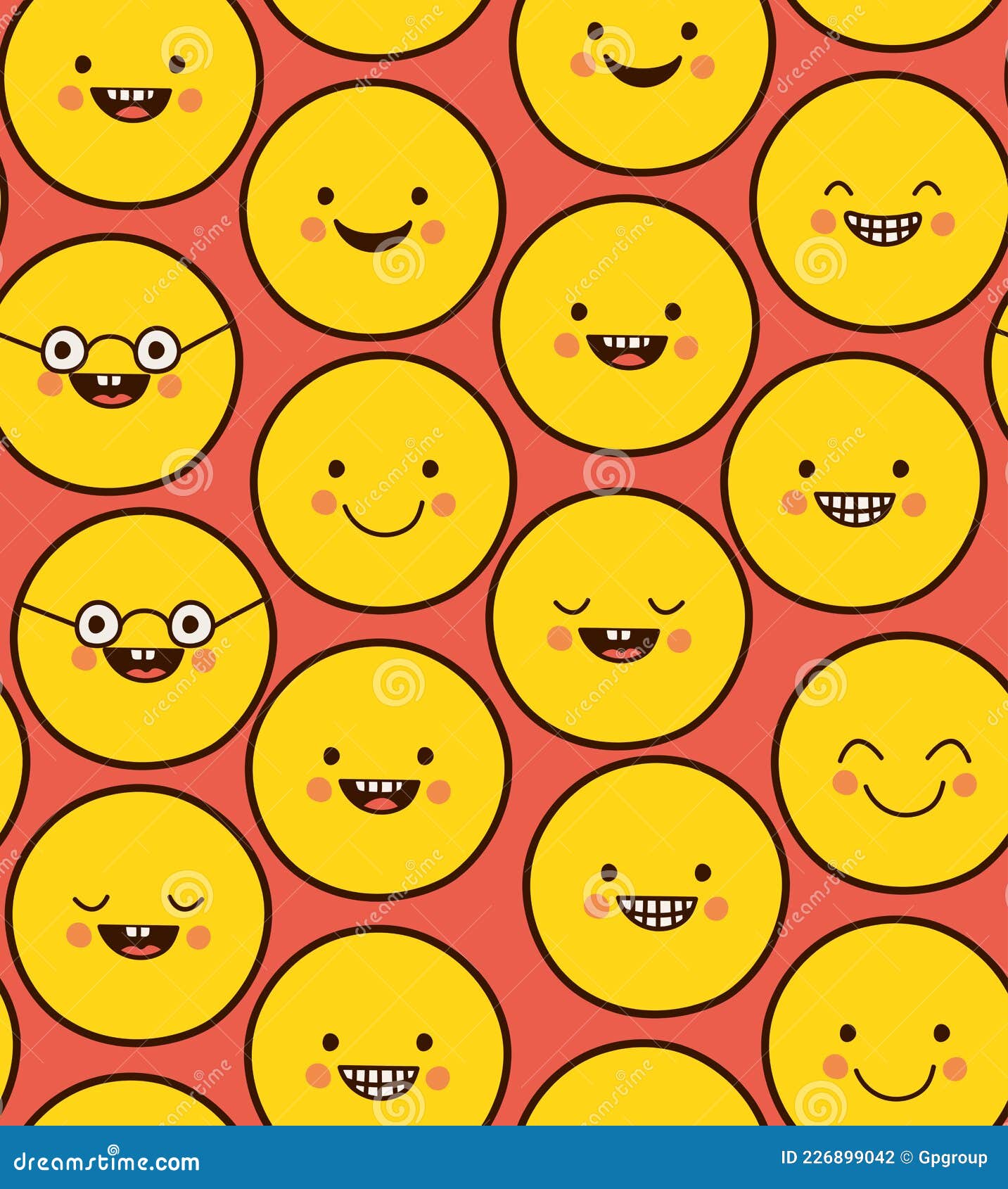 Happy Emojis Pattern Vector Illustration | CartoonDealer.com #226899042