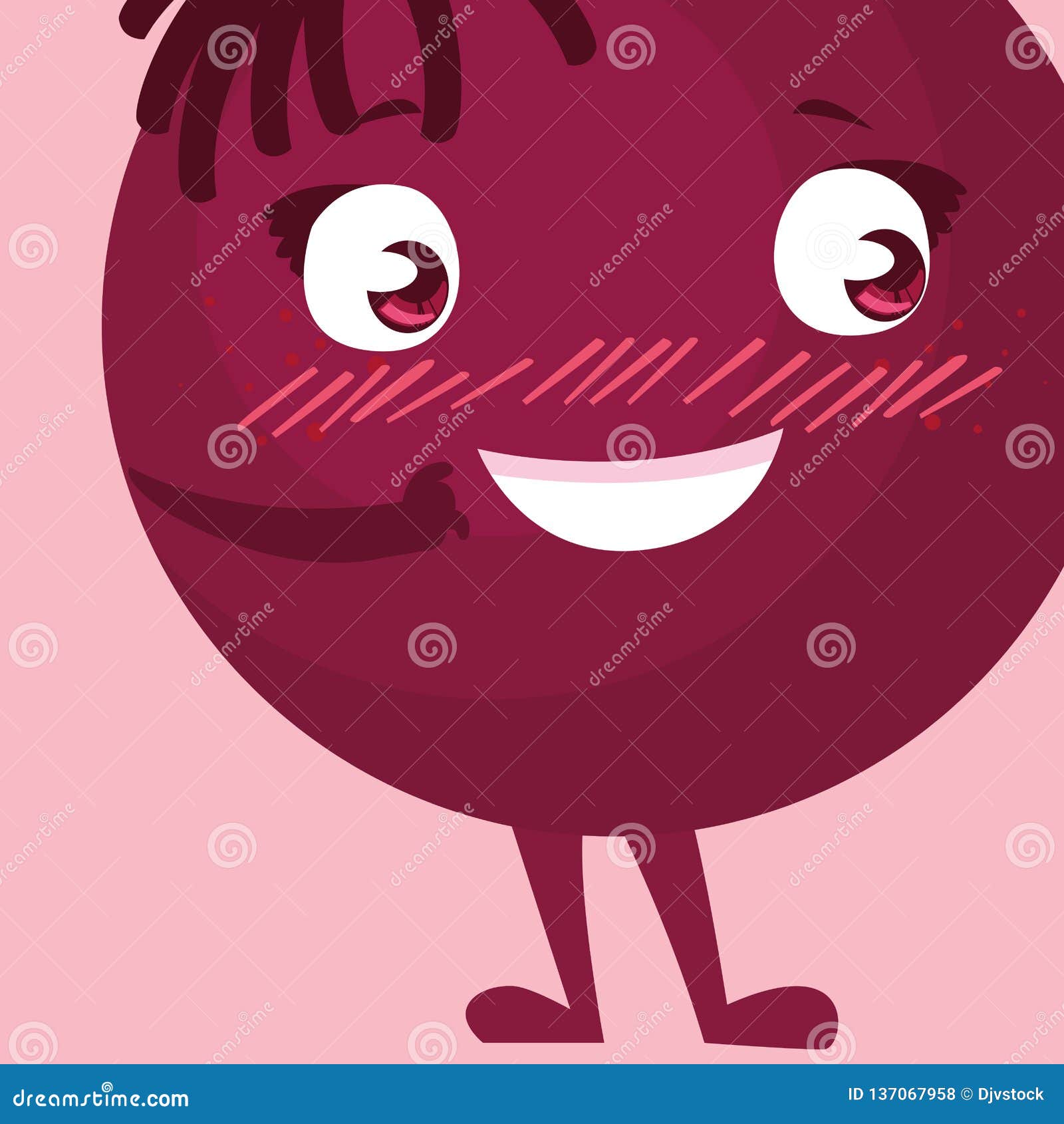 Happy Emoticon Kawaii Character Stock Vector - Illustration of isolated ...