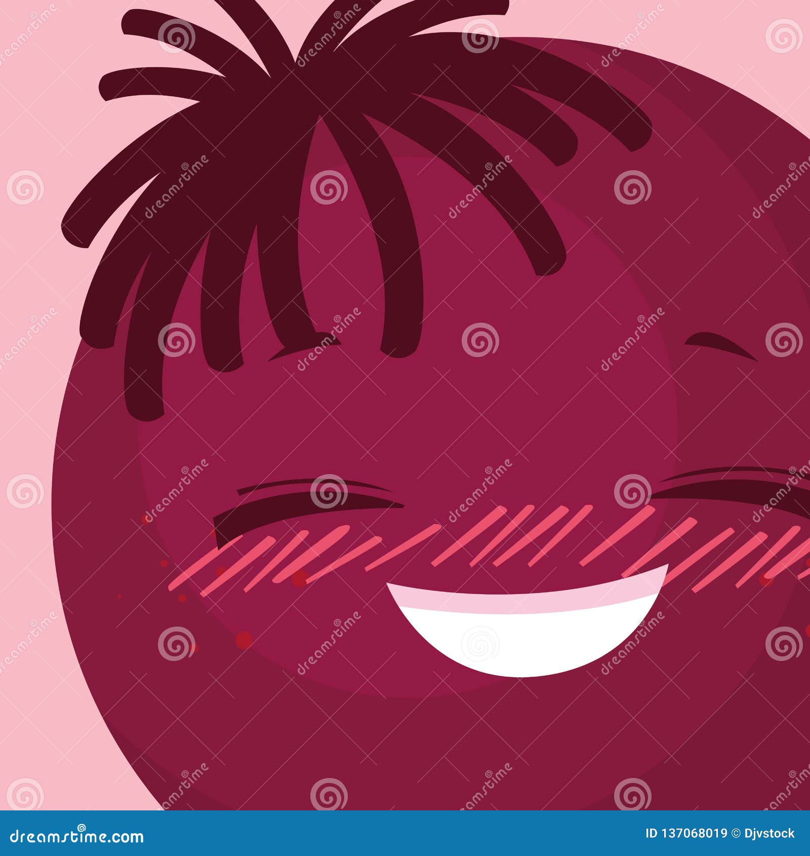 Happy Emoticon Kawaii Character Stock Vector - Illustration of ...