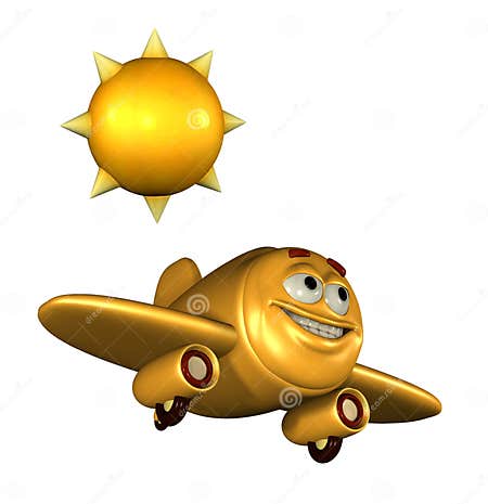 Happy Emoticon Plane stock illustration. Illustration of sunny - 1726331