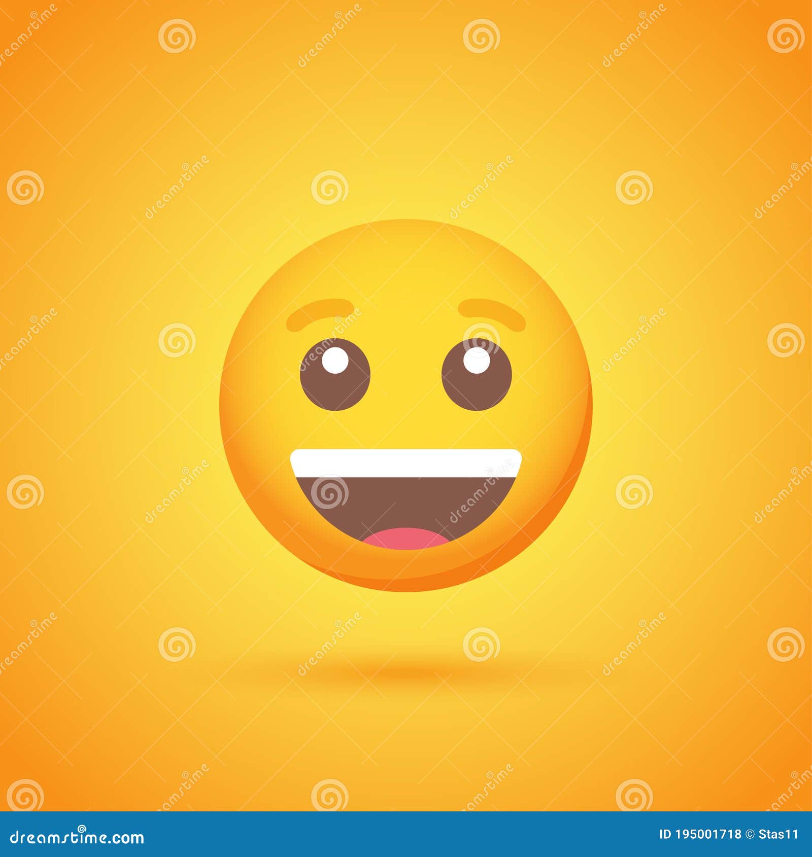 Happy Emoticon Smile Icon with Shadow for Social Network Design Stock ...