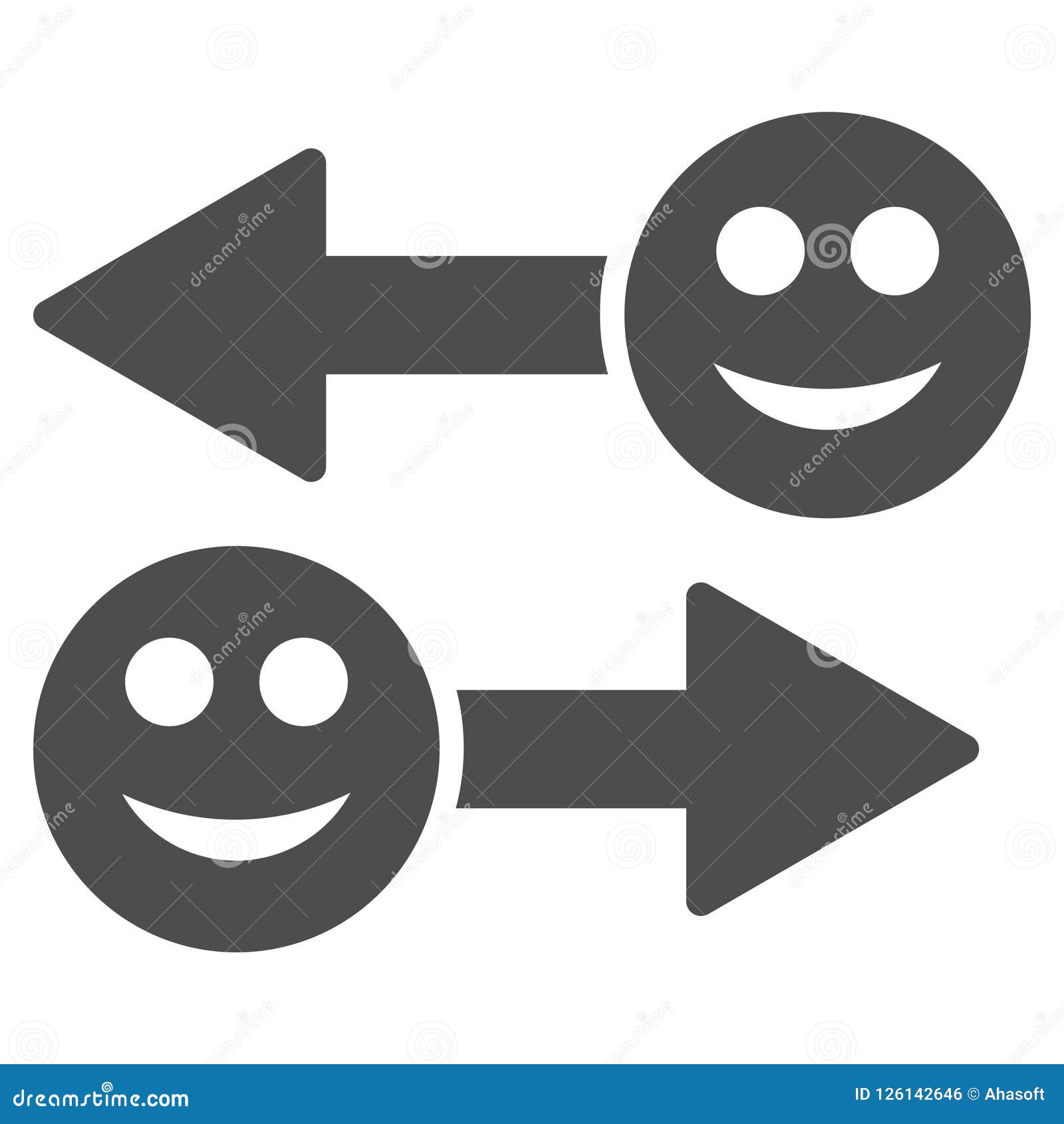 Happy Emotion Exchange Arrows Flat Icon Stock Vector - Illustration of ...