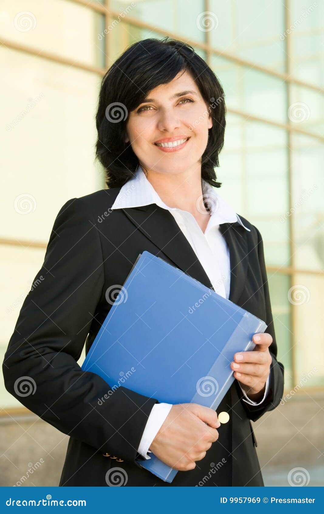 Happy employer stock image. Image of female, charm, brunette - 9957969