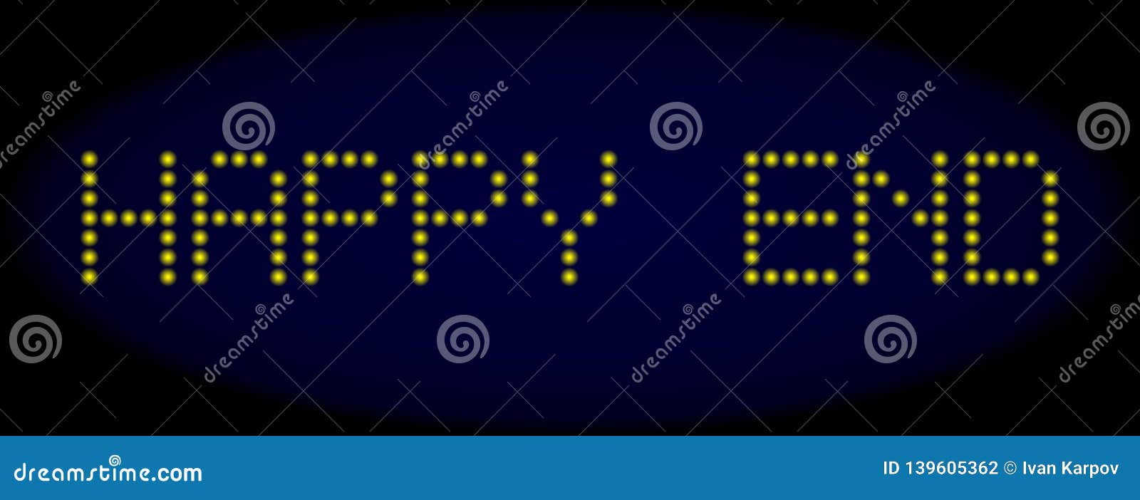 HAPPY END Led Style Text with Glowing Dots Stock Vector - Illustration ...