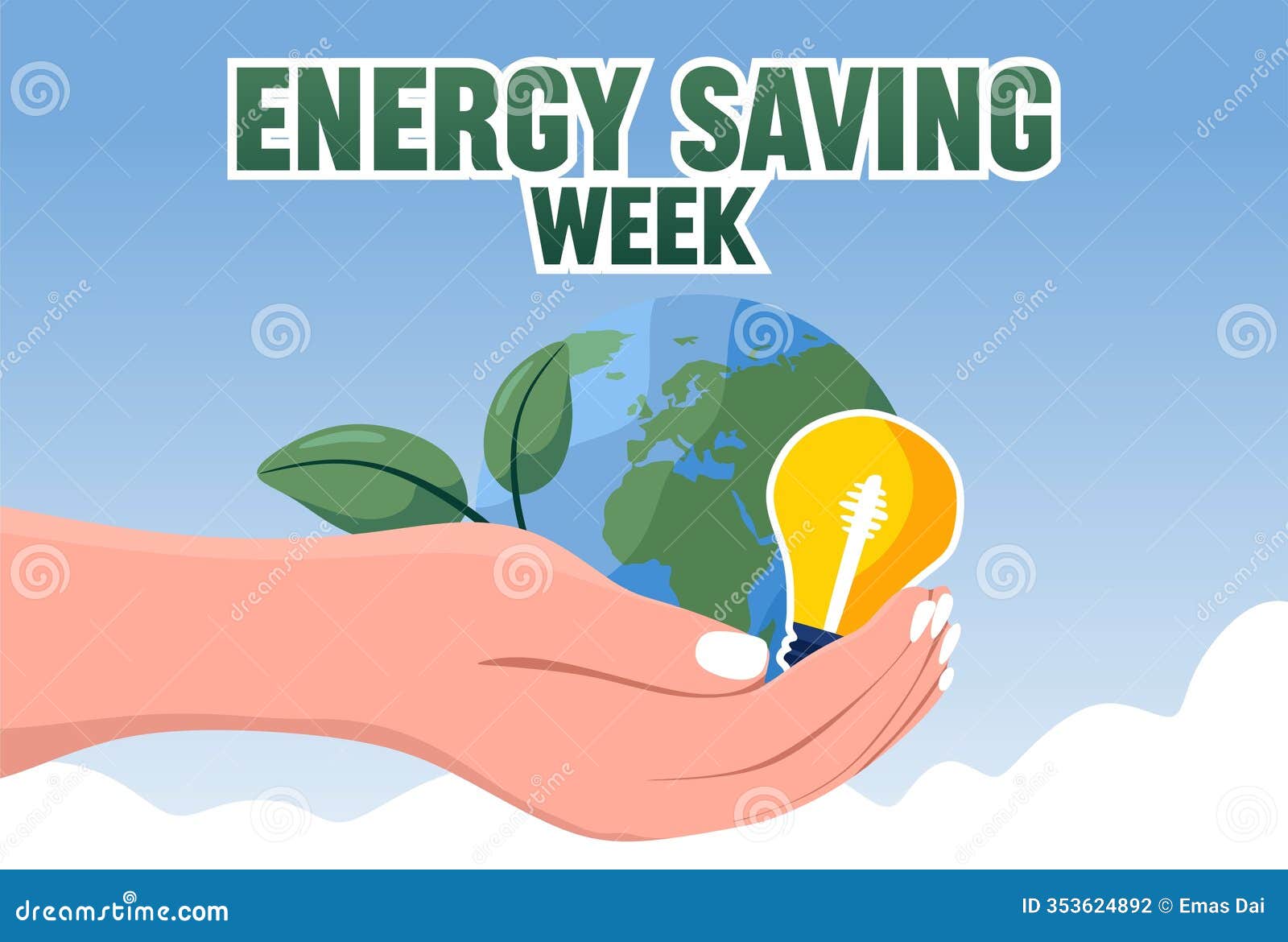 Happy Energy Saving Week for Energy Saving Stock Illustration ...