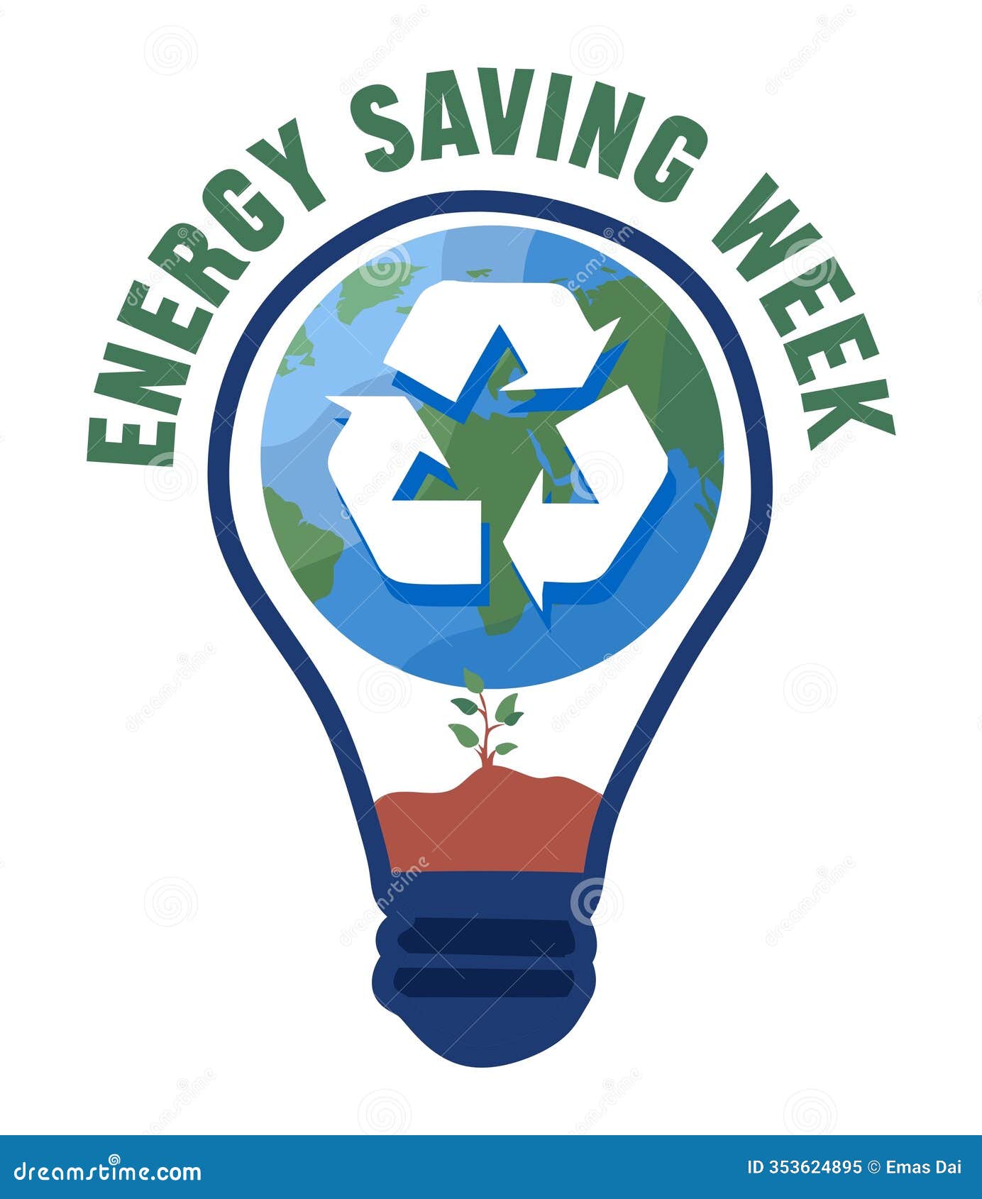 Happy Energy Saving Week for Energy Saving Stock Illustration ...
