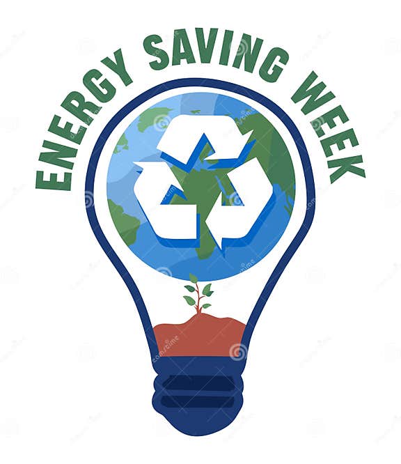 Happy Energy Saving Week for Energy Saving Stock Illustration ...