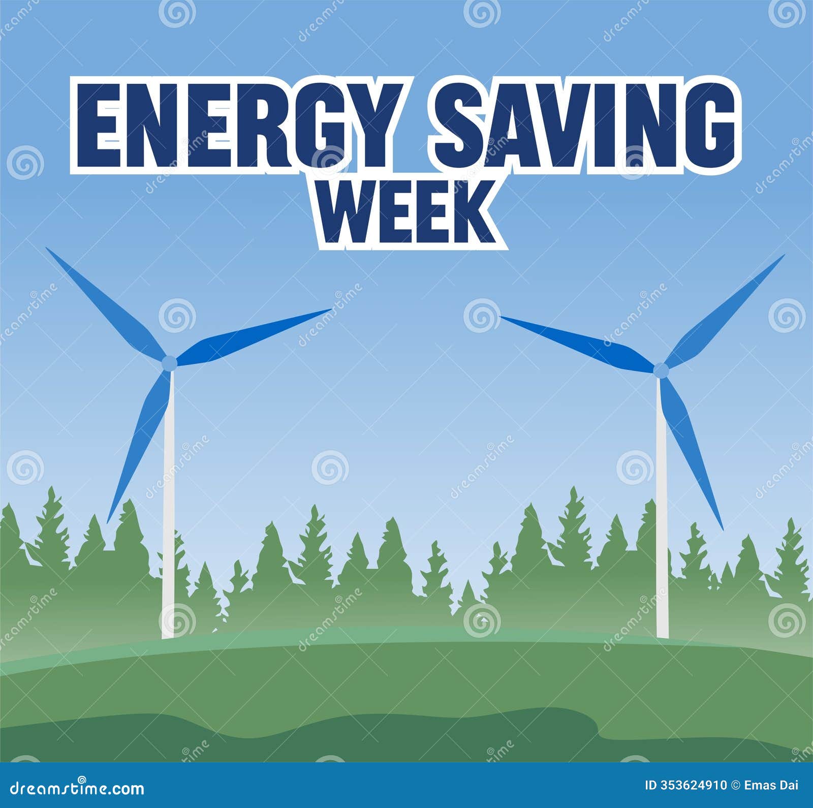 Happy Energy Saving Week for Energy Saving Stock Illustration ...