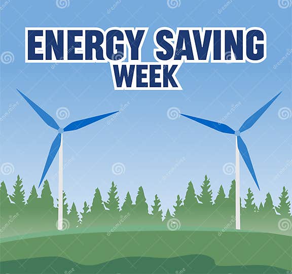 Happy Energy Saving Week for Energy Saving Stock Illustration ...