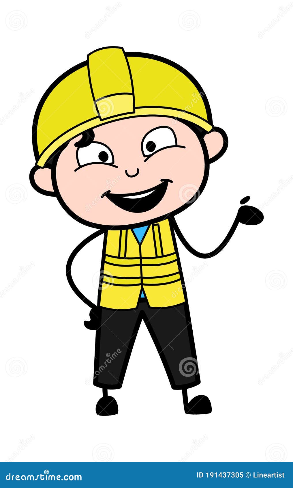 Happy Engineer Cartoon Illustration Stock Illustration - Illustration ...
