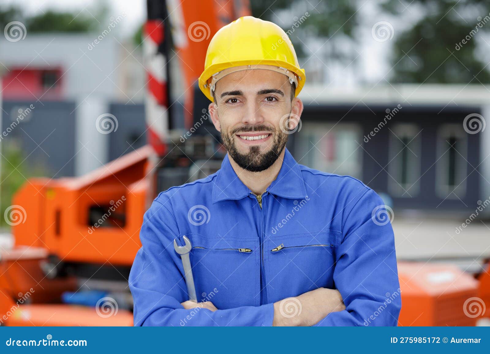 Happy Engineer Man Looking at Camera Stock Photo - Image of builder ...