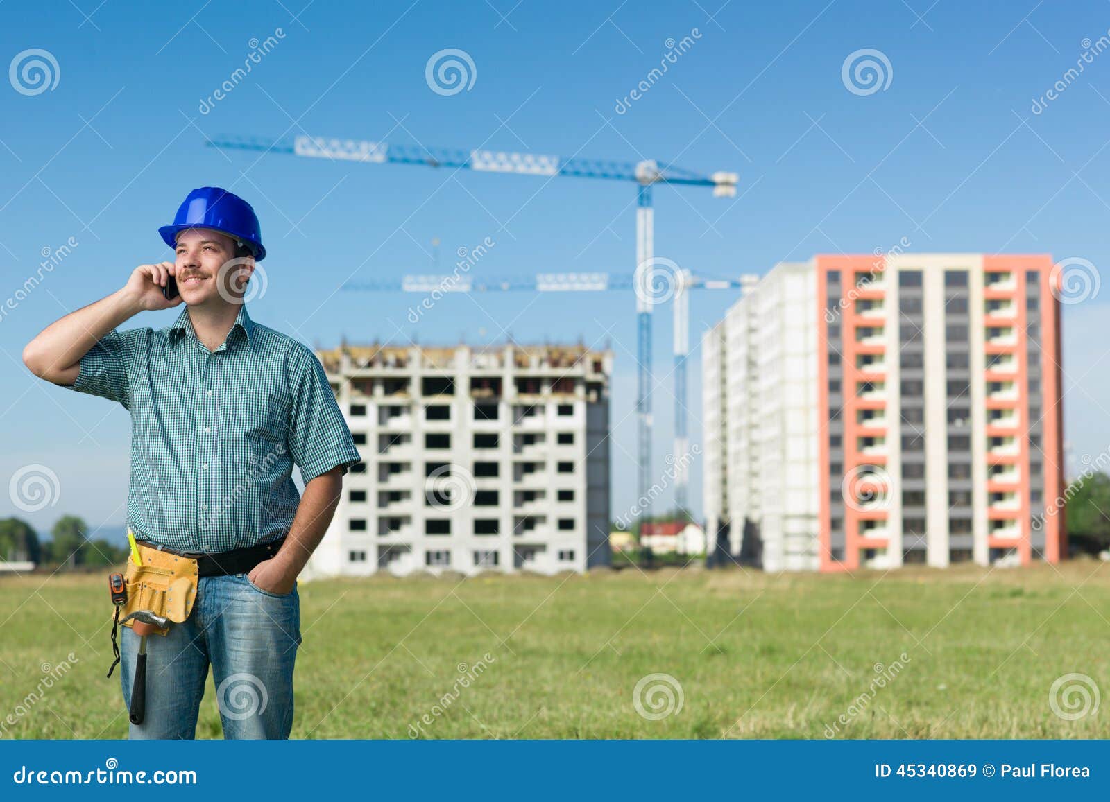 Happy engineer at work stock image. Image of architecture - 45340869