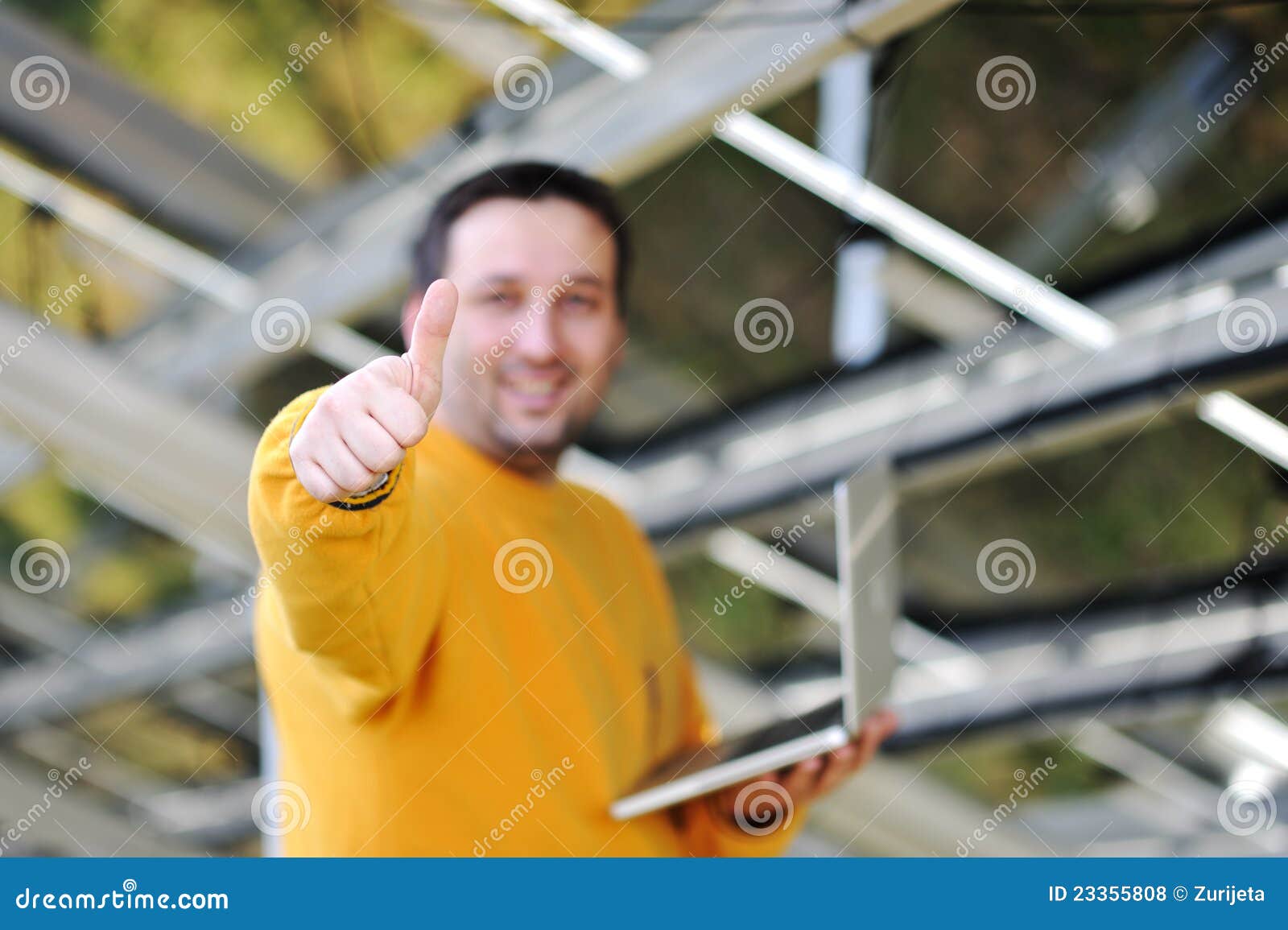 Happy Engineer Team Portrait Thumbs Up Enjoy Working Together In Modern ...