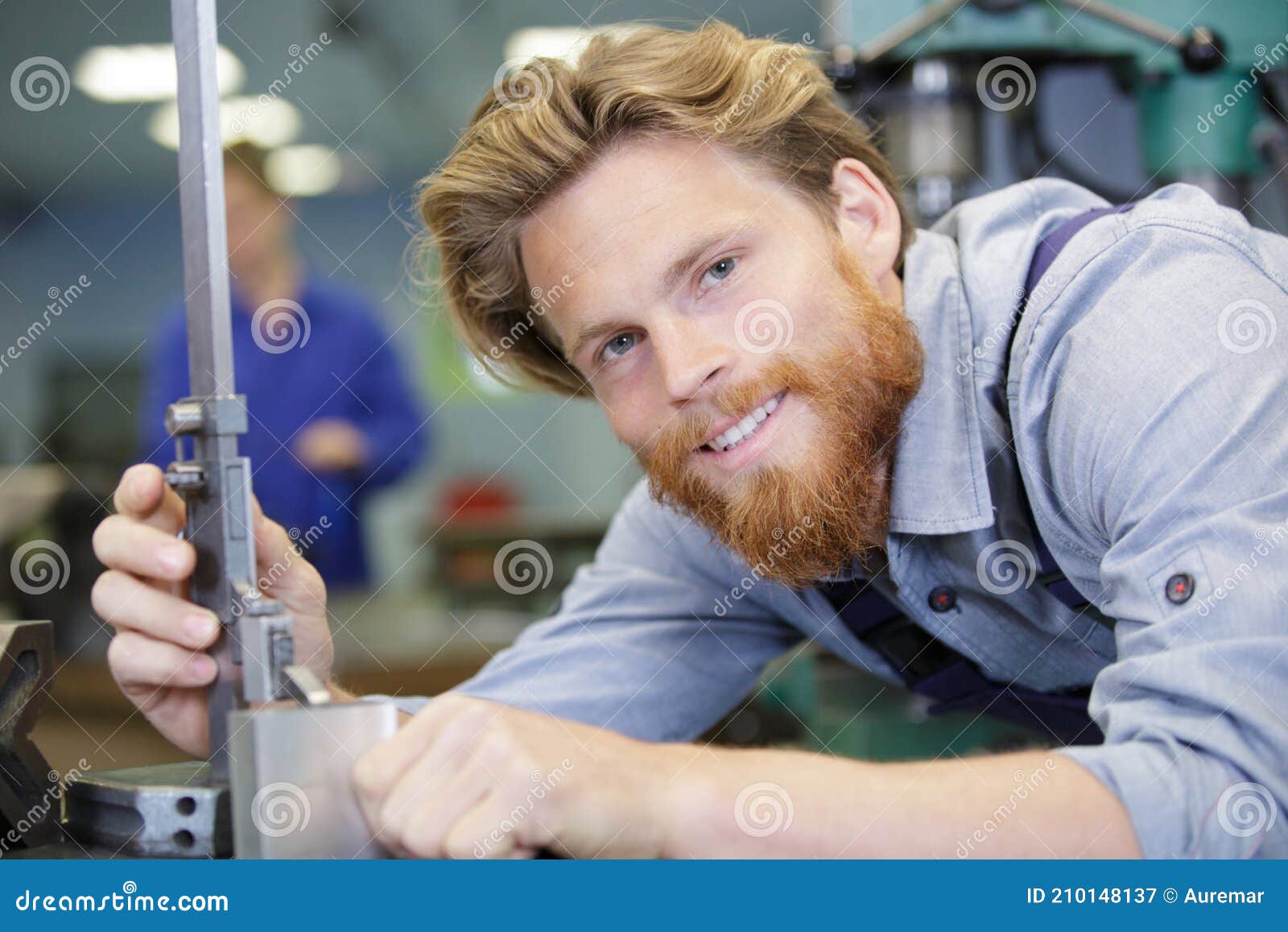 Happy Engineer Working in Factory Stock Image - Image of electrician ...