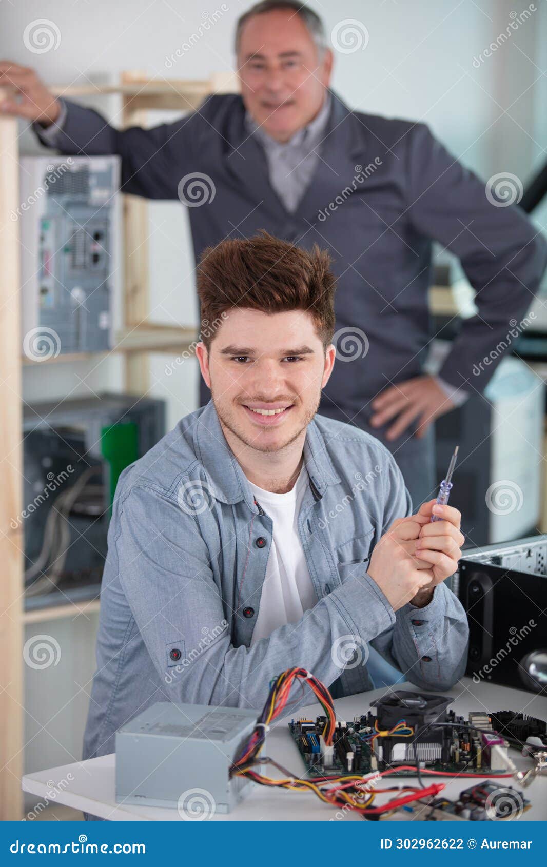 Happy Engineering Student Working in Lab Stock Photo - Image of people ...