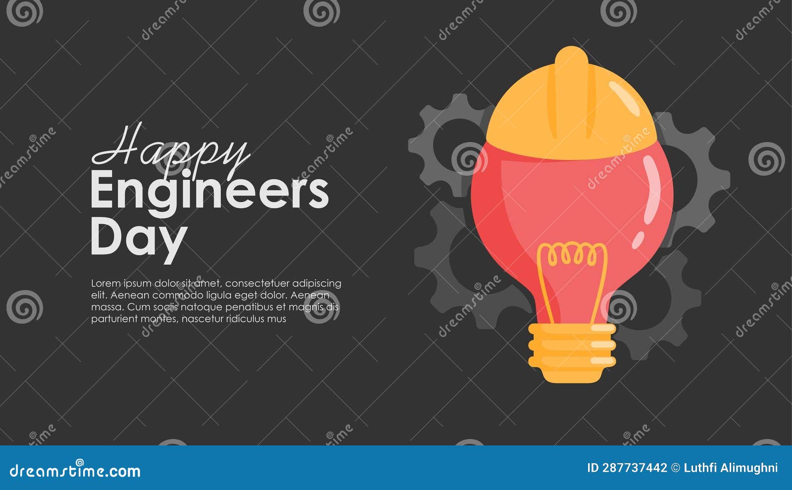 Happy Engineers Day Banner Template Vector Stock Illustration ...