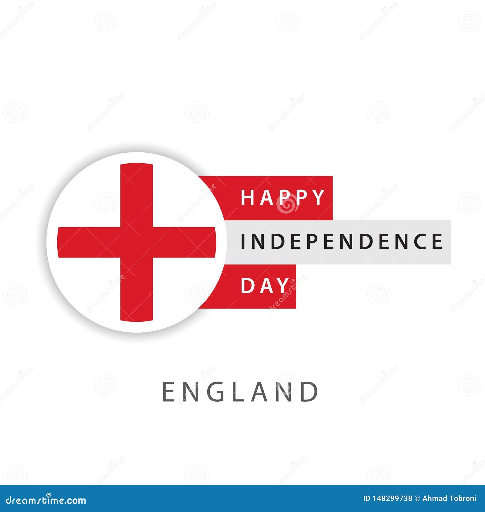 Happy England Independence Day Vector Template Design Illustrator Stock ...