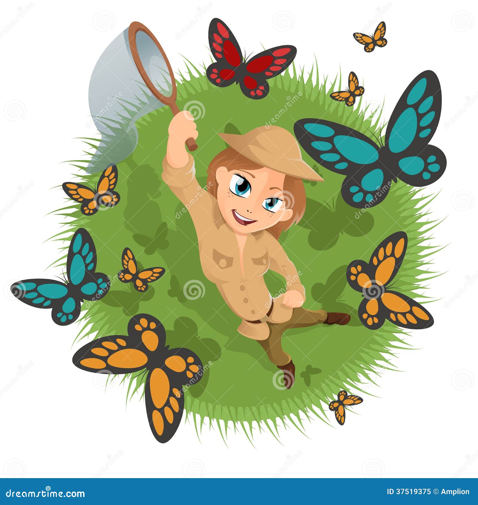 Cartoon Man Entomologist Showing A Beetle Royalty-Free Illustration ...