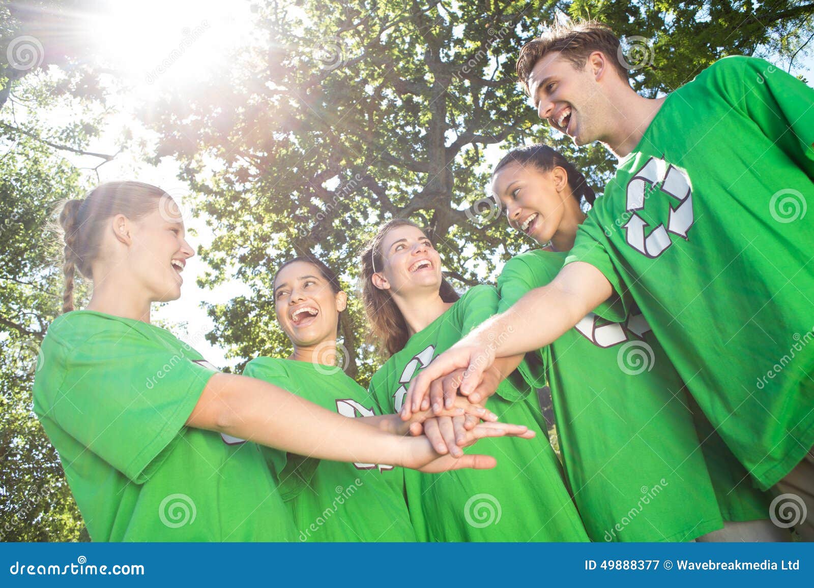 Happy Environmental Activists in the Park Stock Image - Image of planet ...