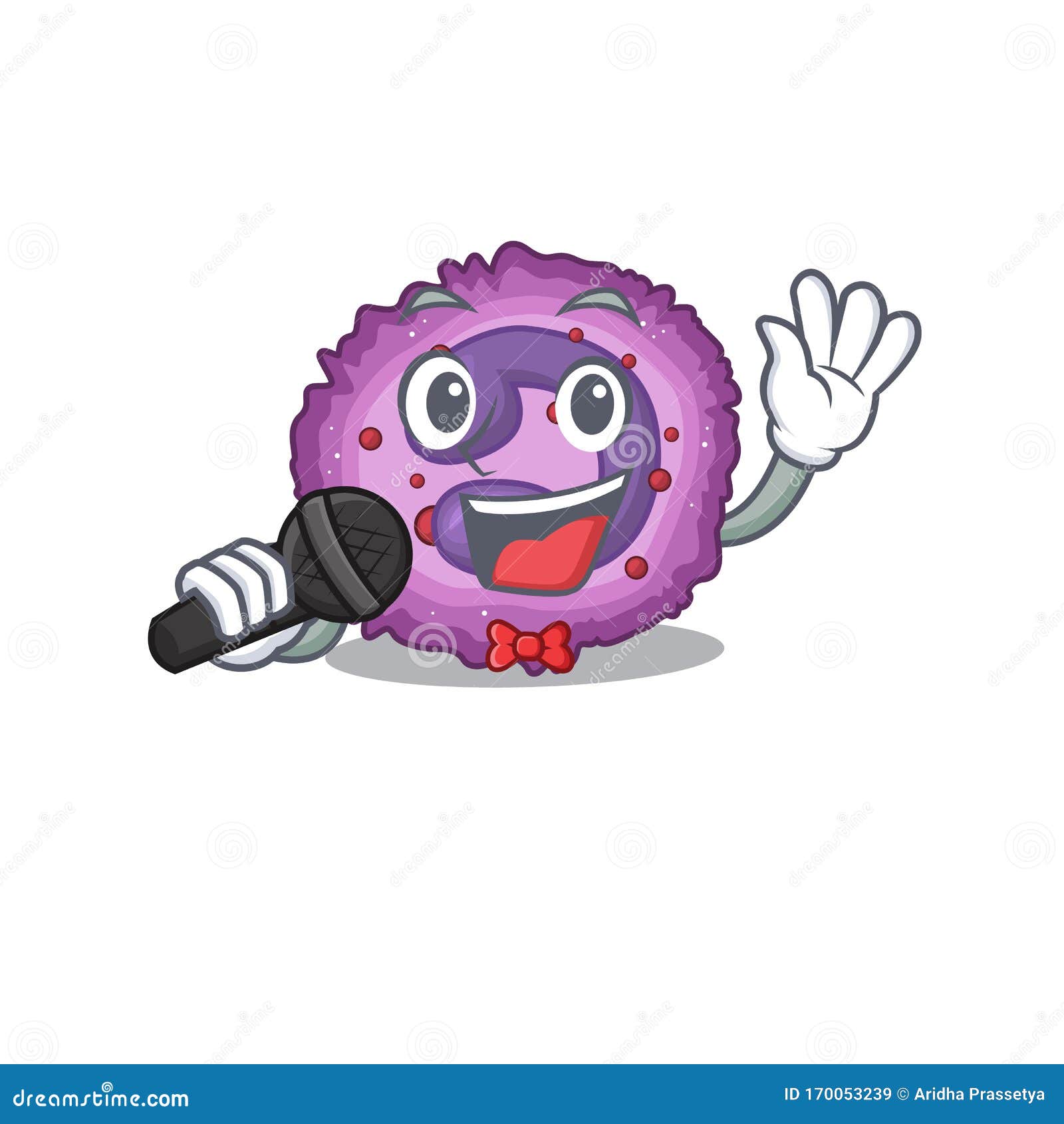 Happy Eosinophil Cell Singing On A Microphone Cartoon Vector ...