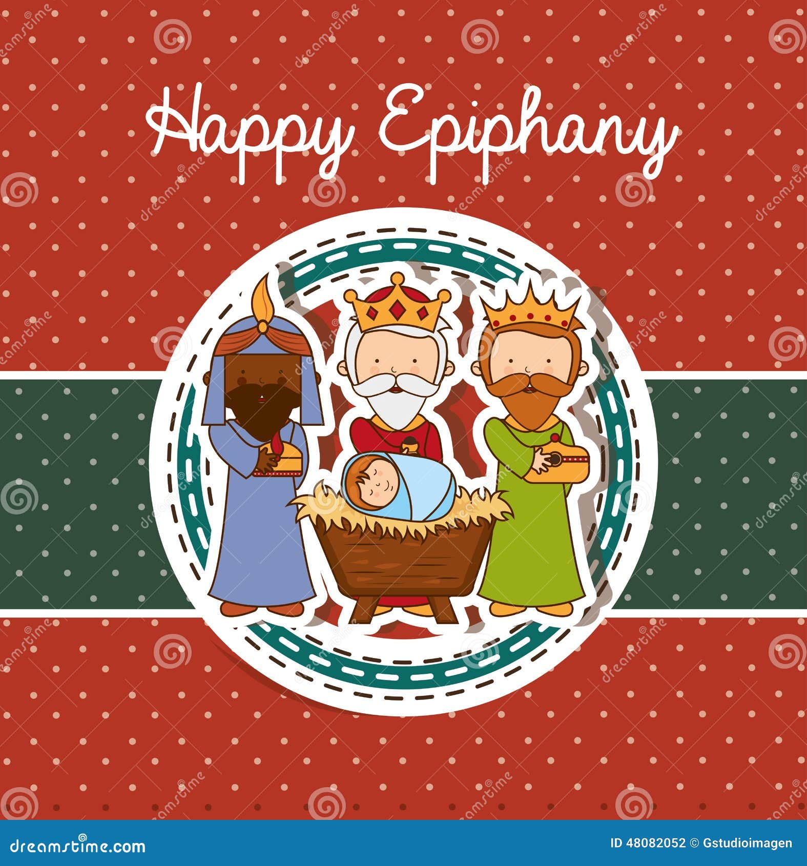 Happy epiphany design stock illustration. Illustration of dotted - 48082052