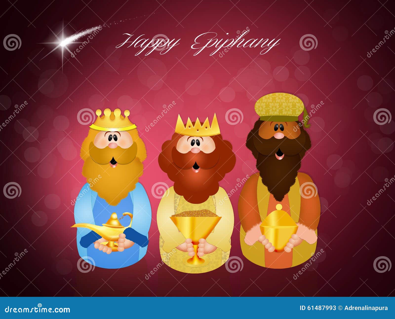 Happy Epiphany stock illustration. Illustration of christmas - 61487993
