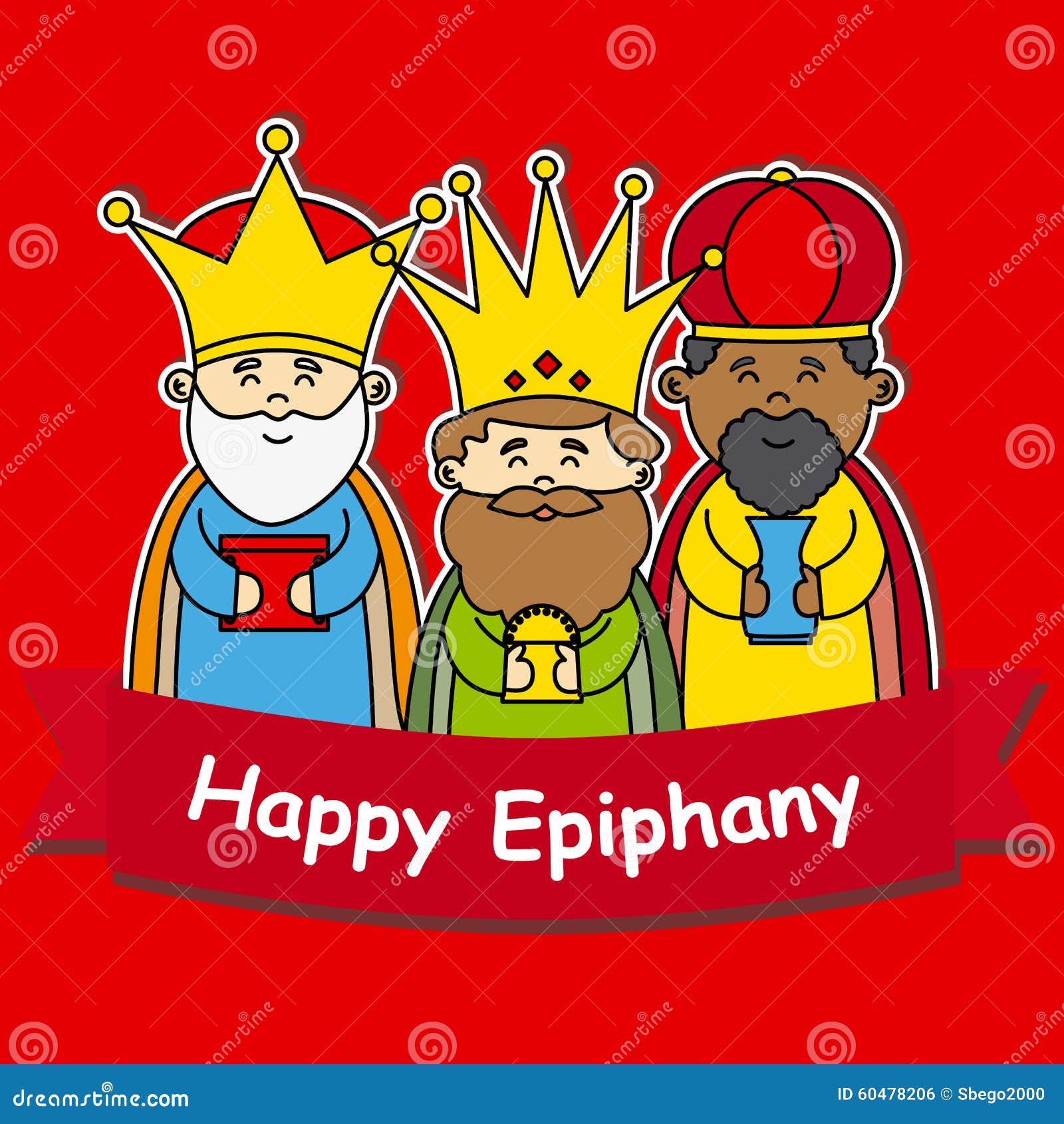 Happy Epiphany, Three Wise Kings Holy Mary Jospeh And Angel Vector ...
