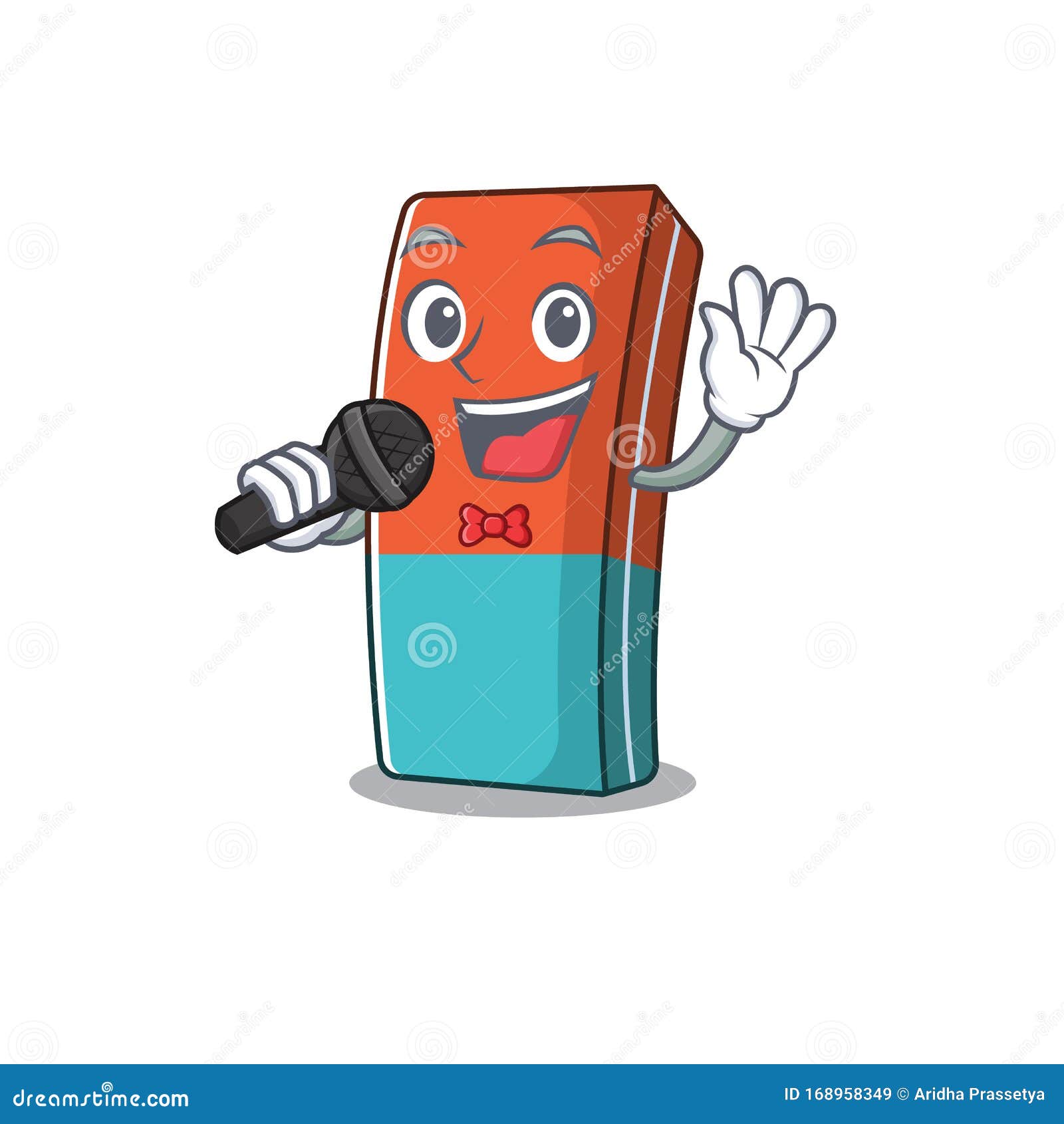 Happy Eraser Singing on a in Microphone Stock Vector - Illustration of ...