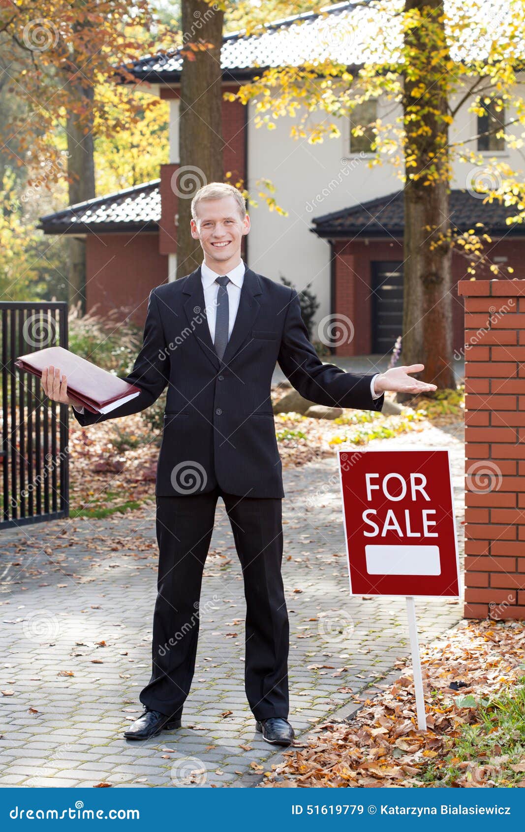 Happy Estate Agent during His Work Stock Image - Image of client ...