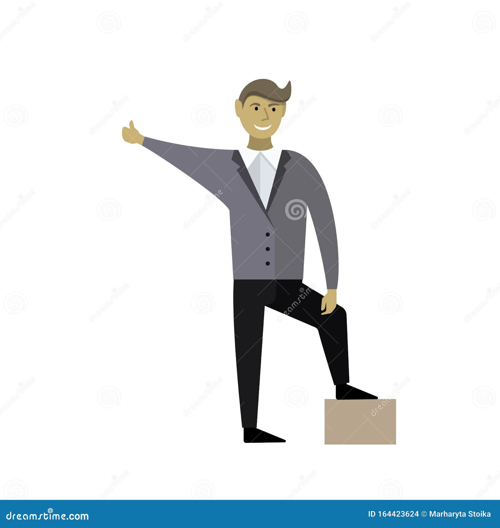 Happy European man. stock vector. Illustration of european - 164423624