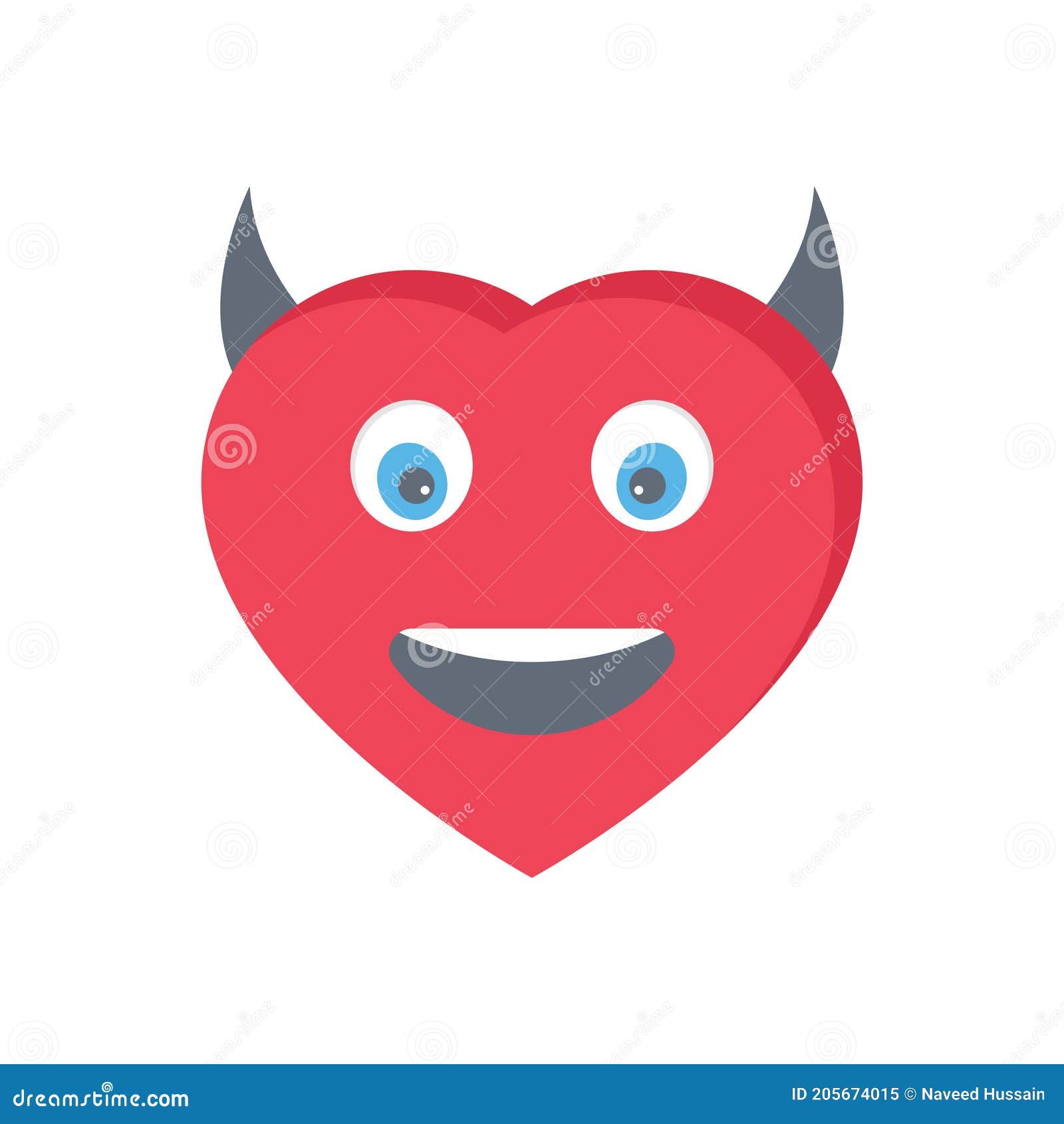 Happy Evil Vector Flat Colour Icon Stock Vector - Illustration of funny ...