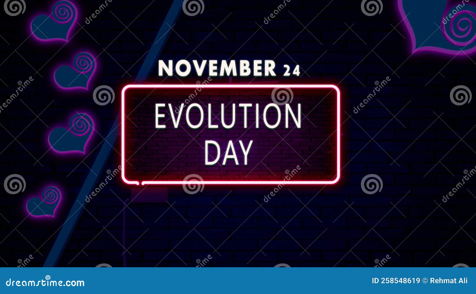 Happy Evolution Day, November 24. Calendar of November Retro Neon Text ...