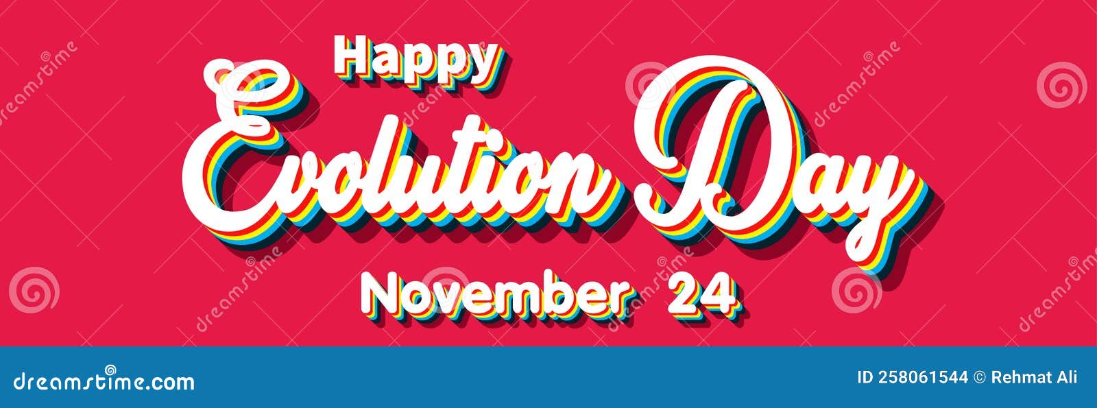 Happy Evolution Day, November 24. Calendar of November Retro Text ...