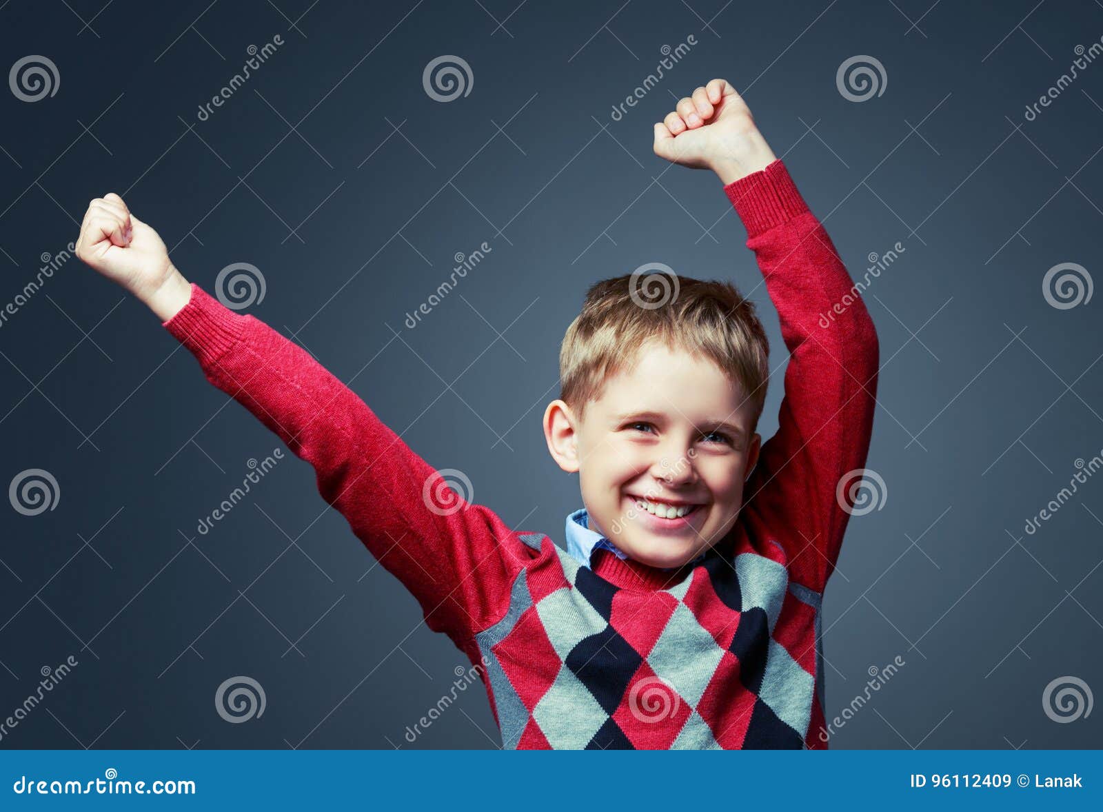 Happy excited boy stock image. Image of model, isolated - 96112409