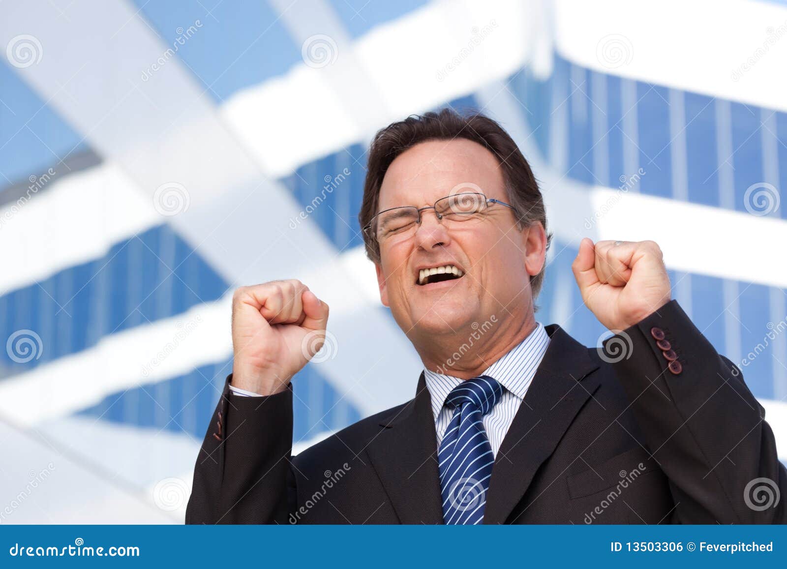 Happy Excited Businessman stock photo. Image of confident - 13503306