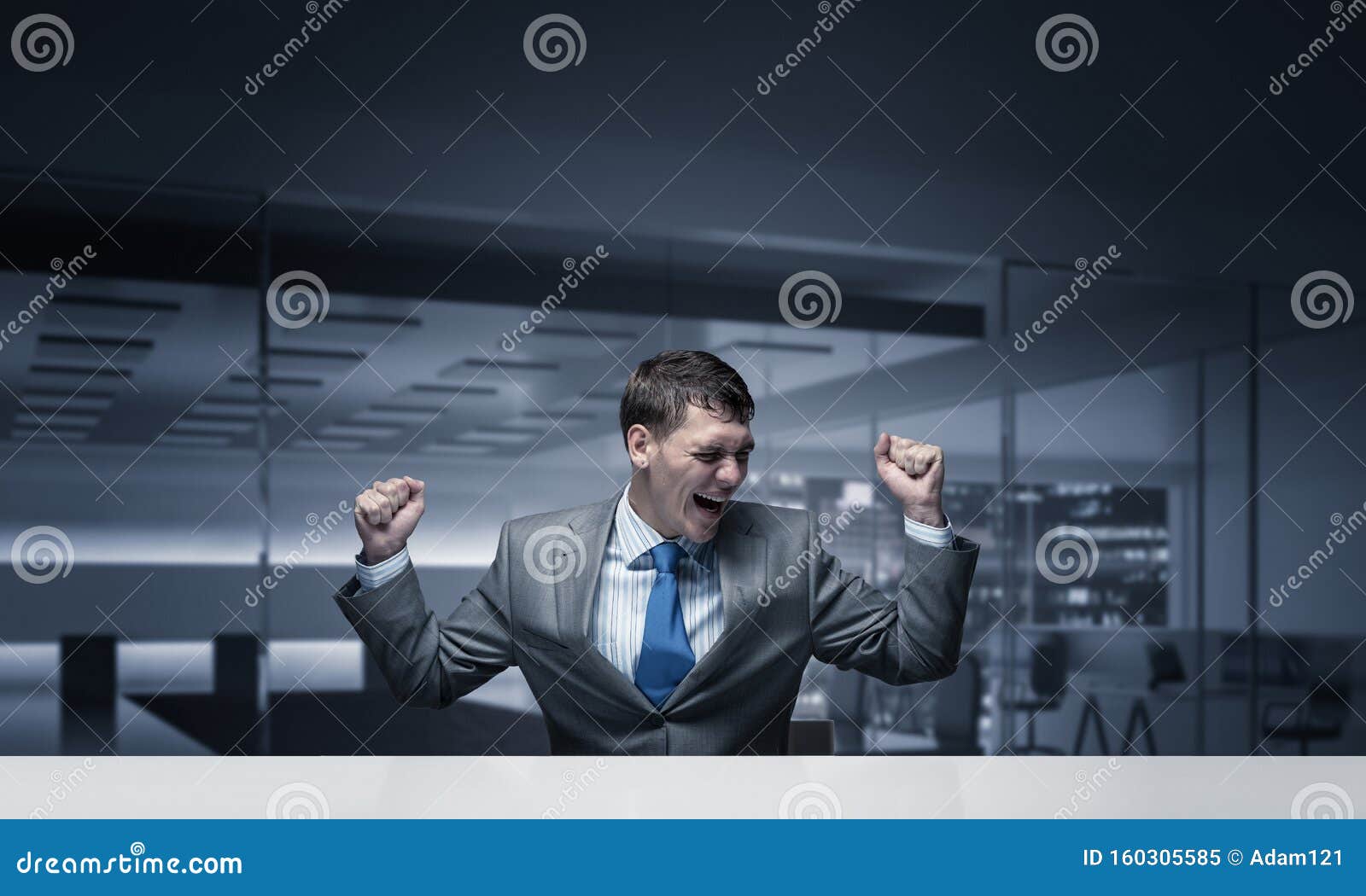 Happy Excited Businessman Celebrating Victory Stock Image Image Of