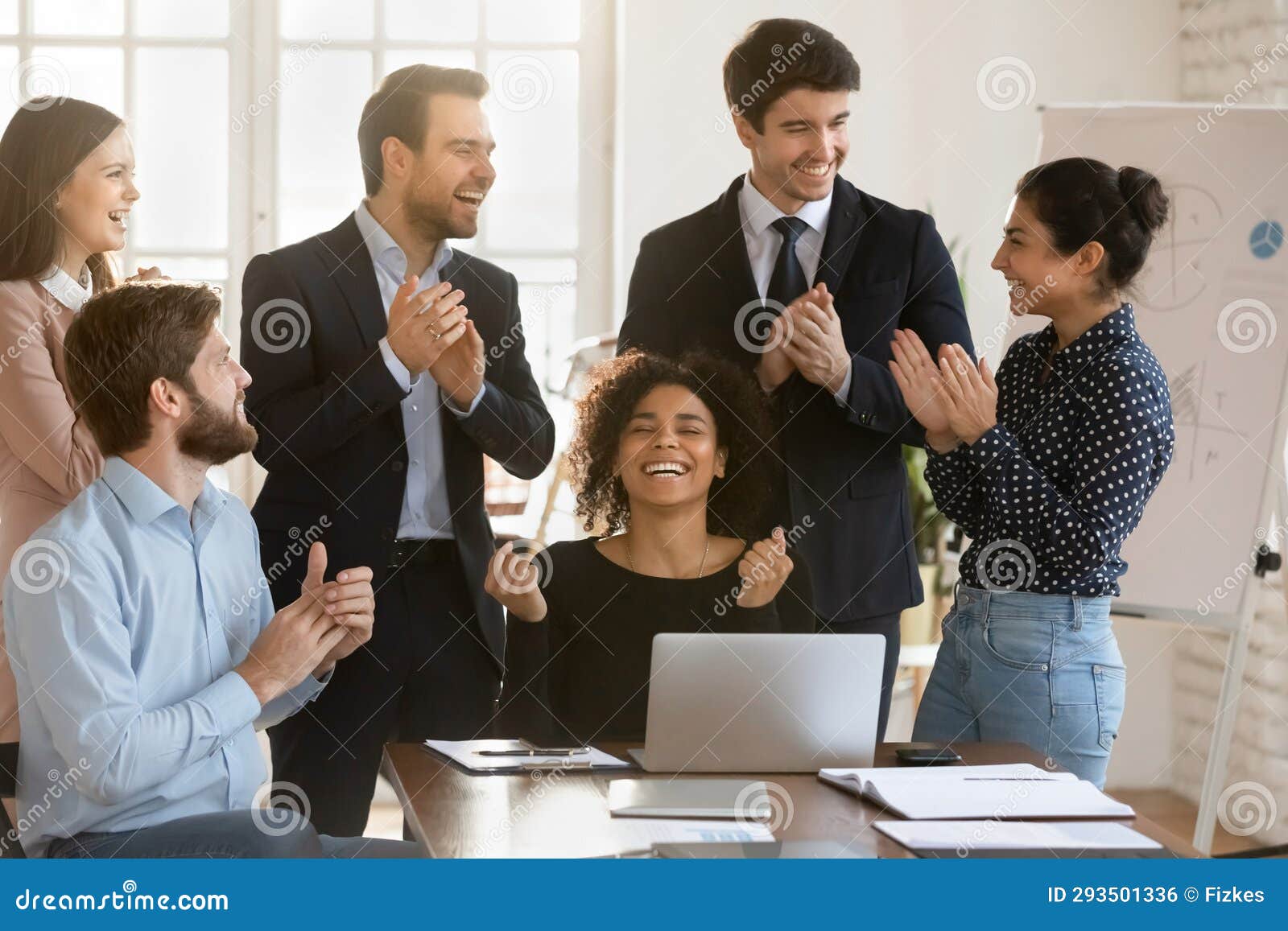 Happy Excited Diverse Young Business Team Celebrating Work Success ... Happy Excited Diverse Young Business Team Celebrating Work Success ...