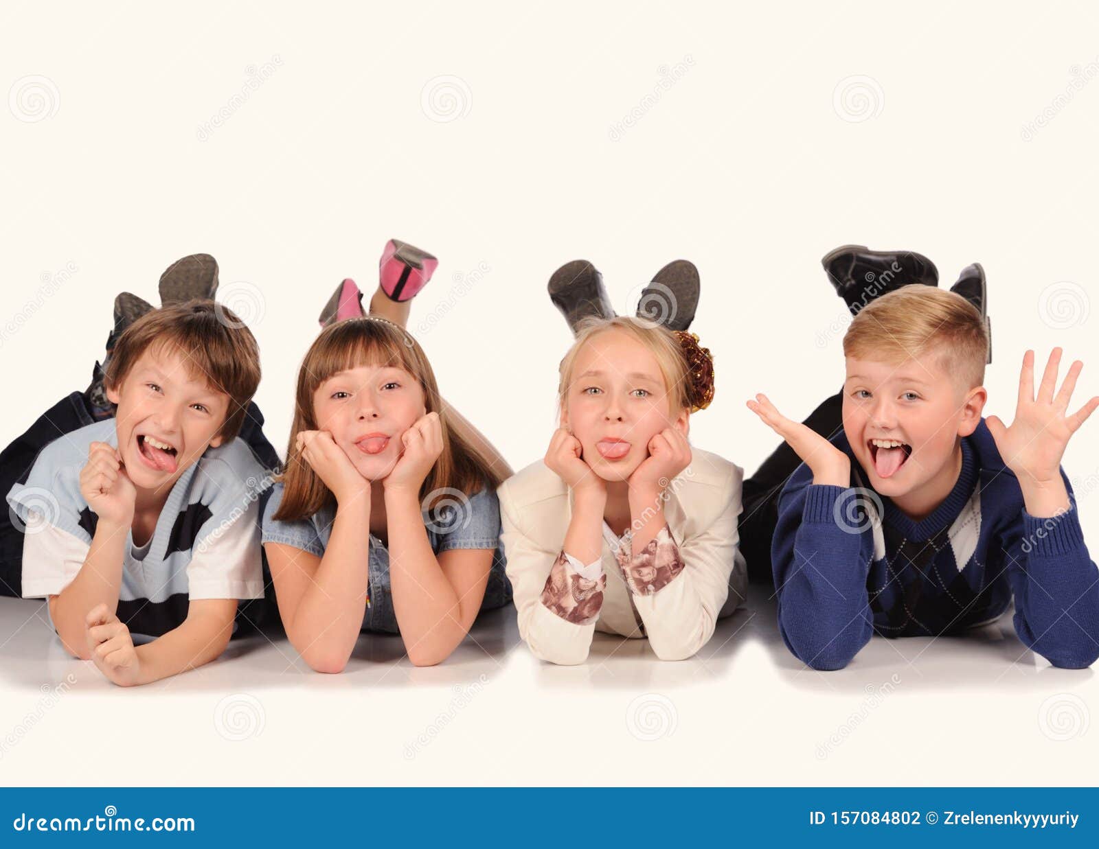 Happy Excited Kids Having Fun Together Stock Photo - Image of casual ...
