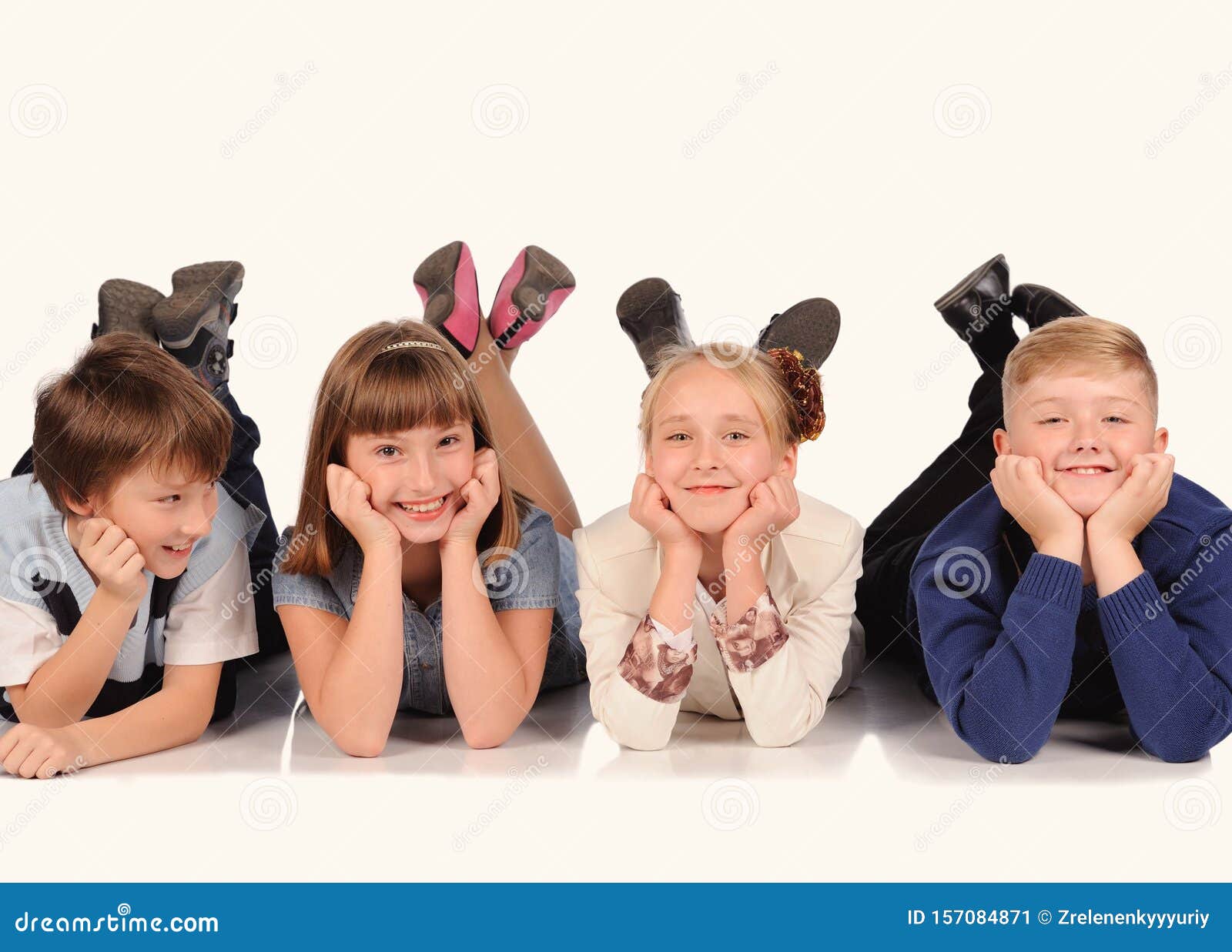 Happy Excited Kids Having Fun Together Stock Image - Image of spring ...