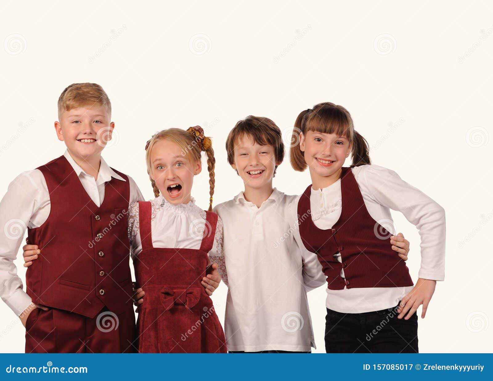 Happy Excited Kids Having Fun Together Stock Image - Image of descent ...