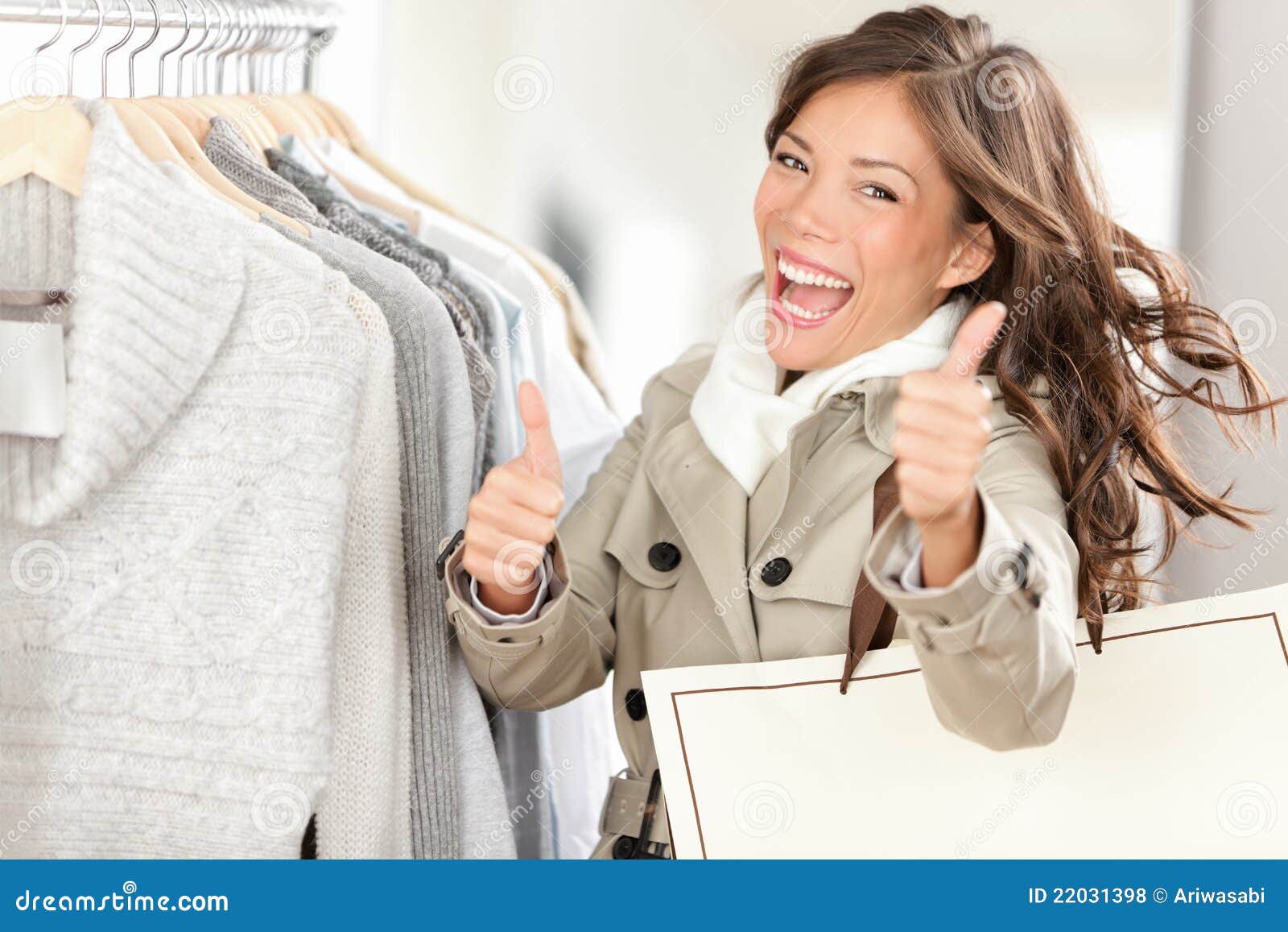 Happy Excited Shopping Woman Stock Photo - Image of girl, female: 22031398
