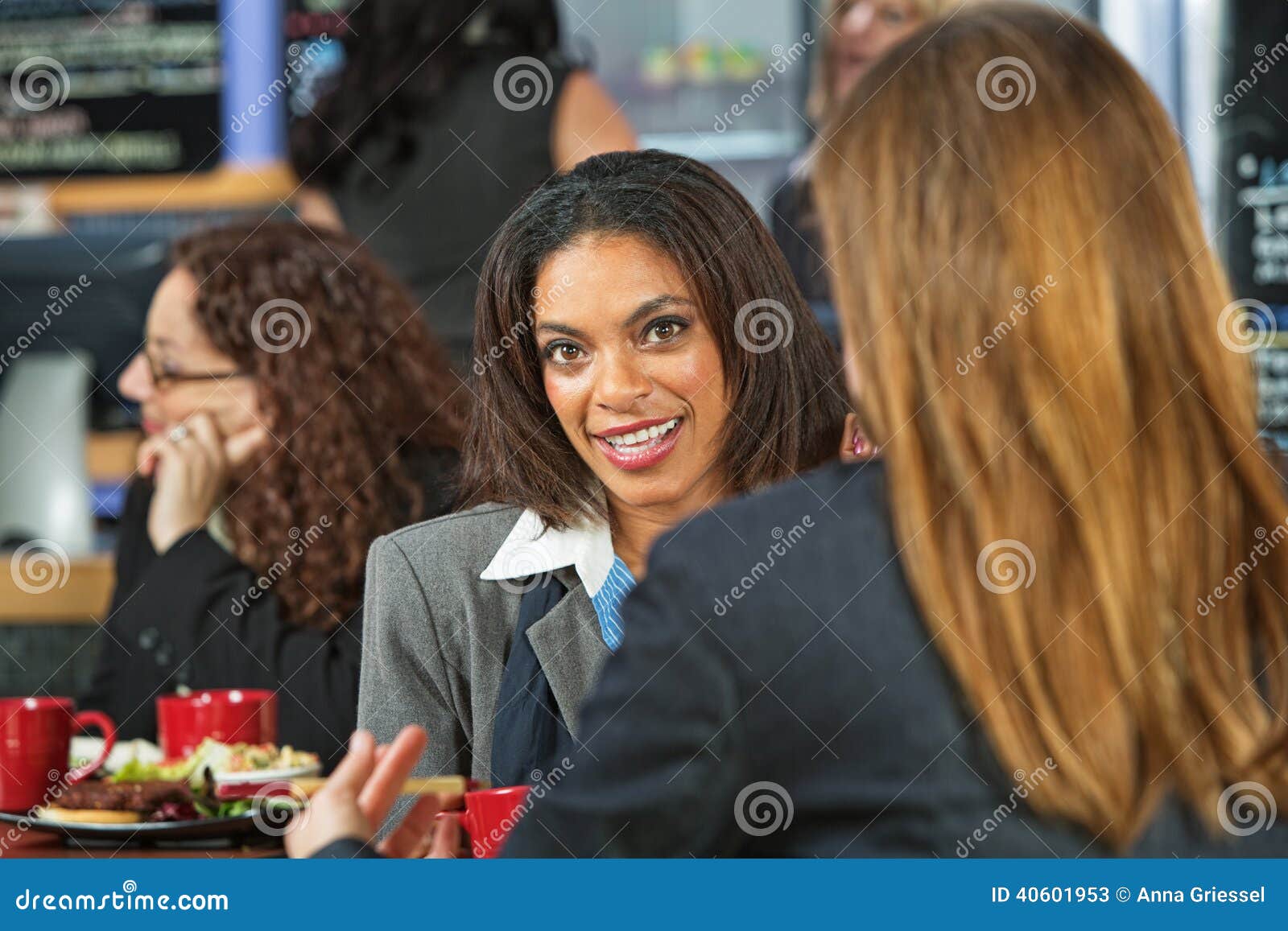 Happy Executive Female stock image. Image of cafe, african - 40601953