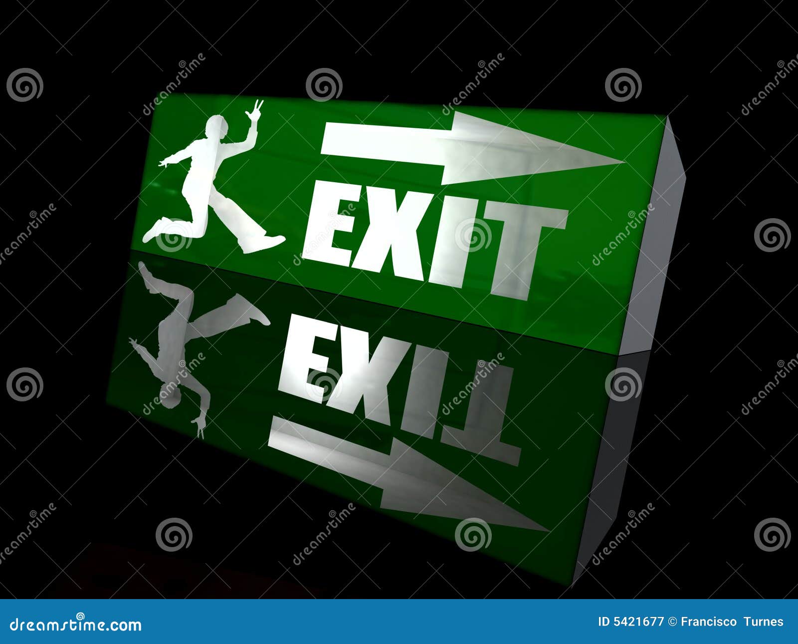 Happy exit stock illustration. Illustration of green, escape - 5421677