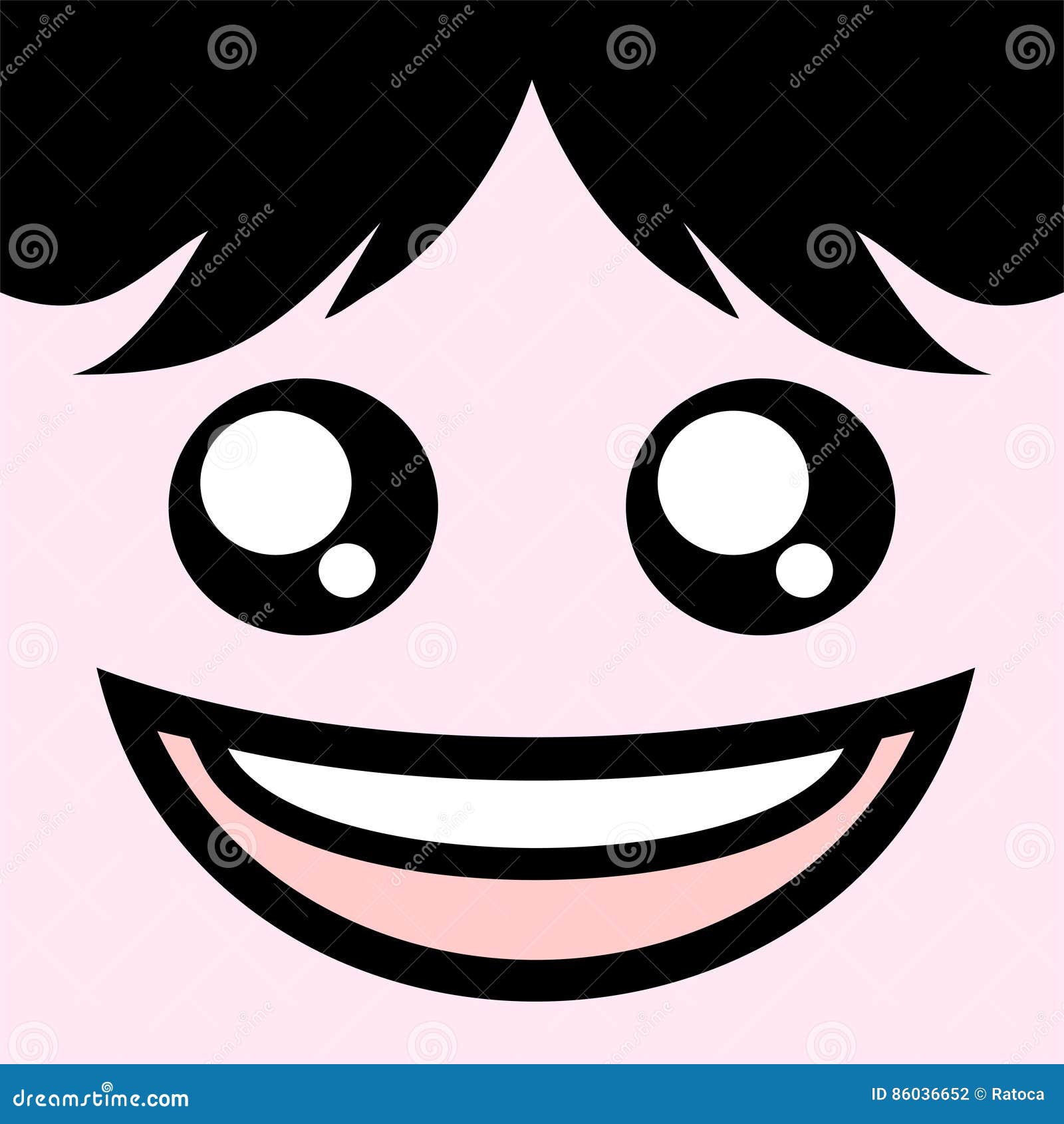 Happy expression stock vector. Illustration of smiley - 86036652