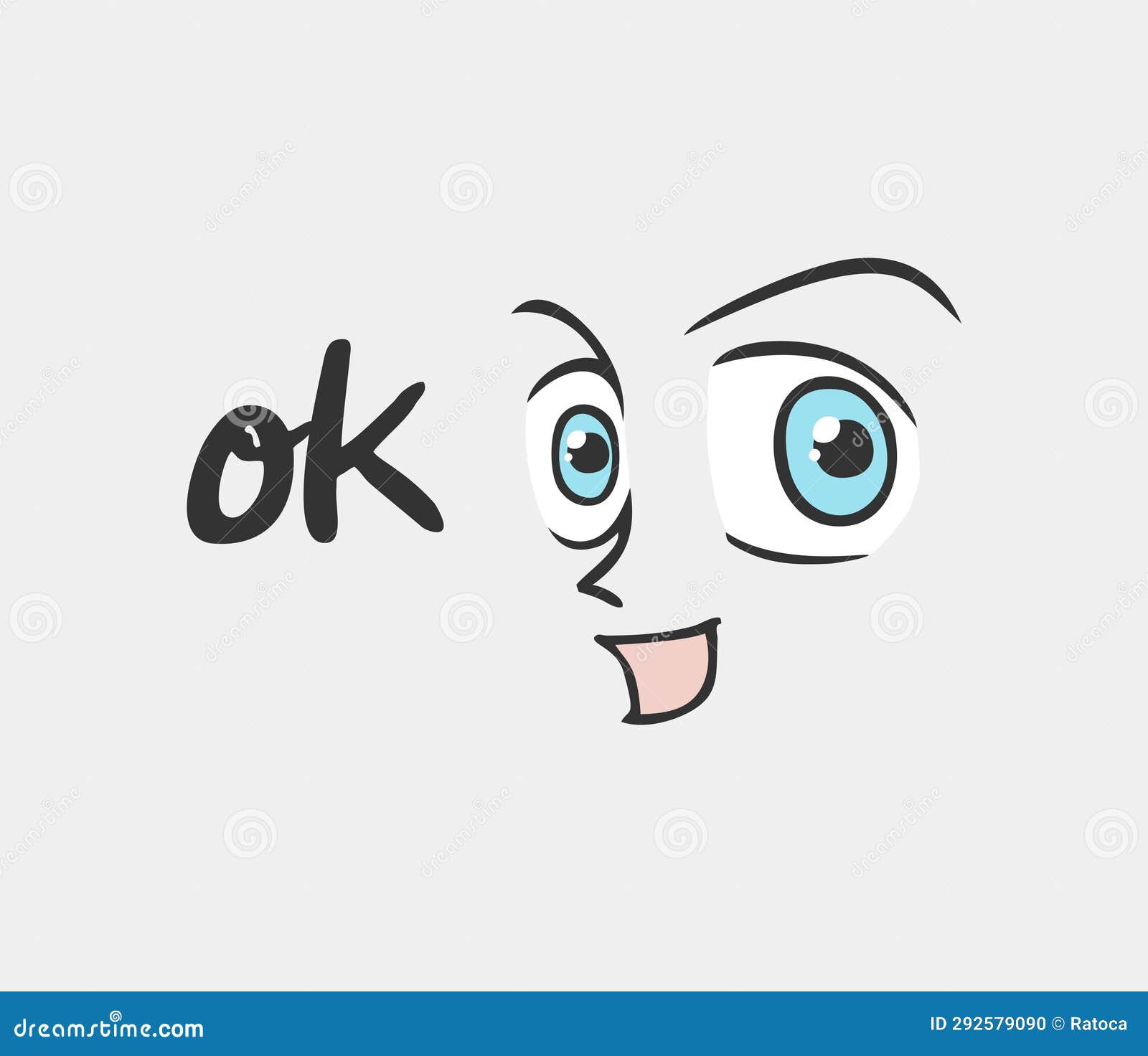 Happy Expression and Ok Message Stock Vector - Illustration of success ...