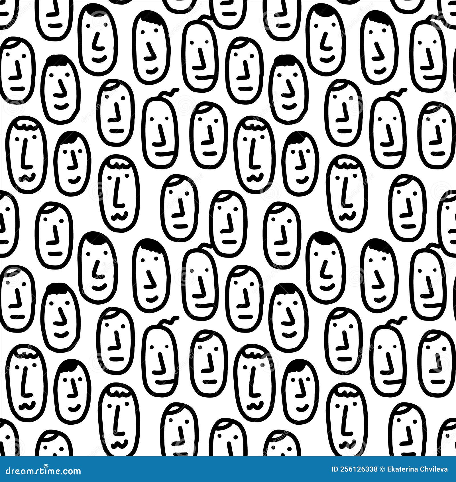 Happy Expressive Smiling Faces People Crowd Hand Drawn Seamless Pattern ... Happy Expressive Smiling Faces People Crowd Hand Drawn Seamless Pattern ...