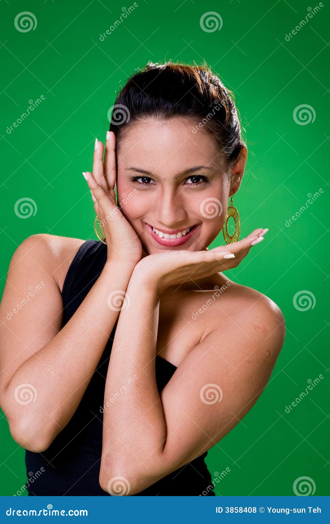 Happy Expressive Young Girl Stock Photo - Image of alluring, beauty ...